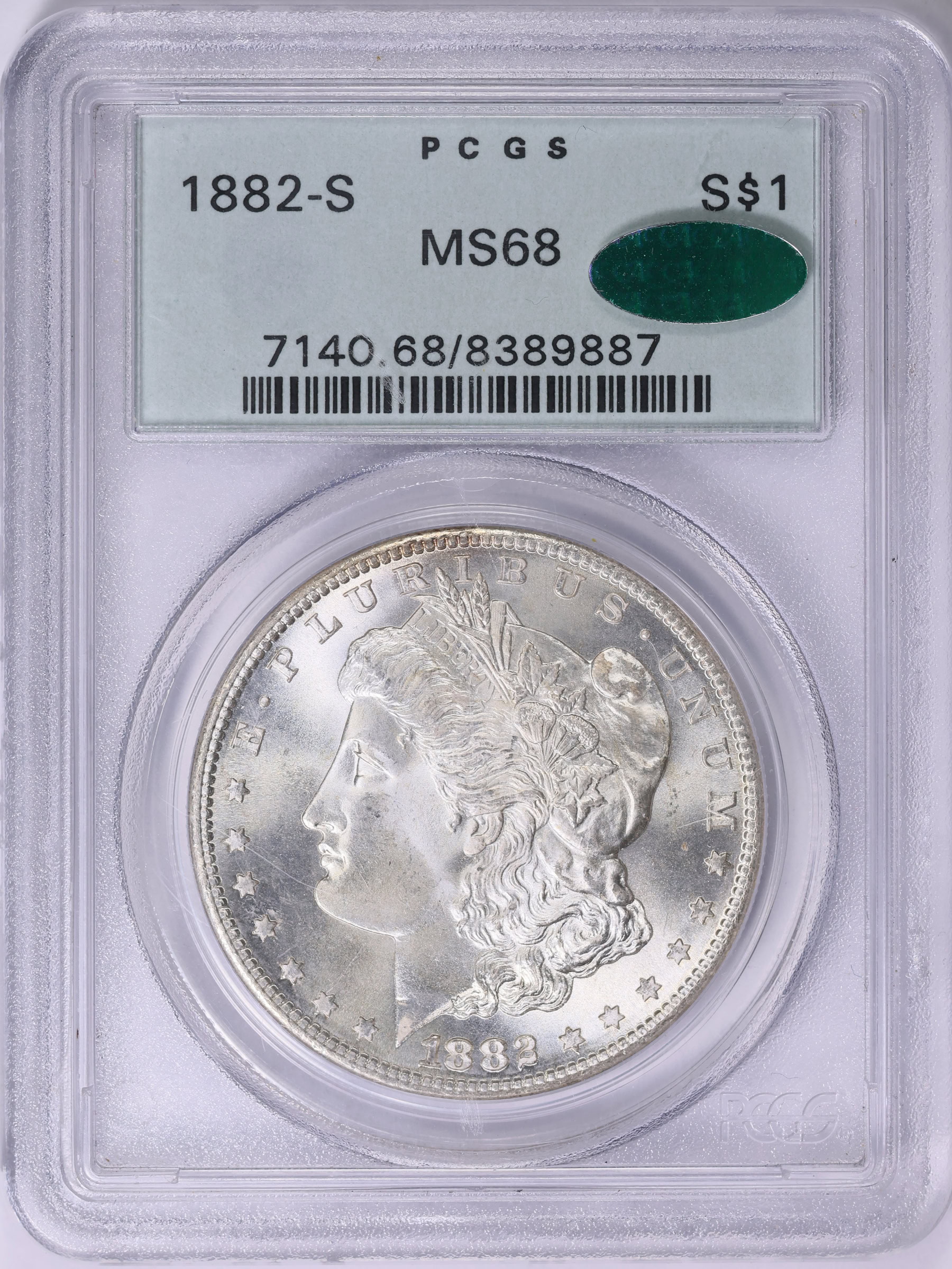 1882-S Morgan Silver Dollar PCGS MS-68 (CAC Green) OGH (Item 1854363 ...