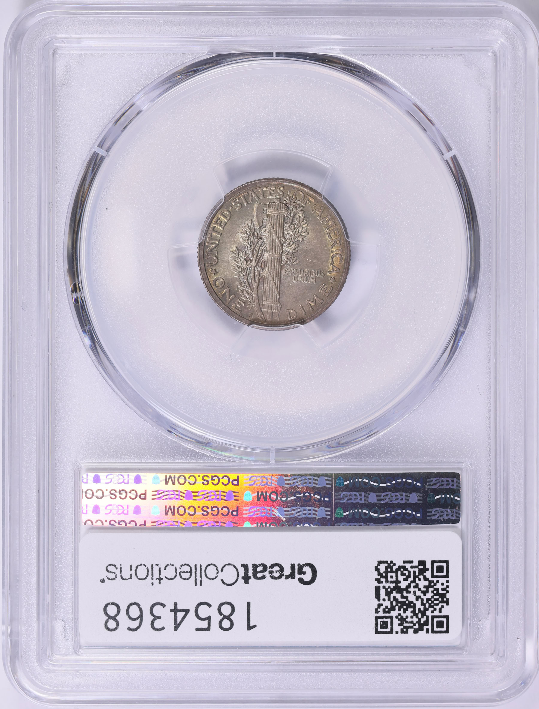 1919-S Mercury Dime PCGS MS-64 FB (Toned) (Item 1854368) | GreatCollections Coin Auctions
