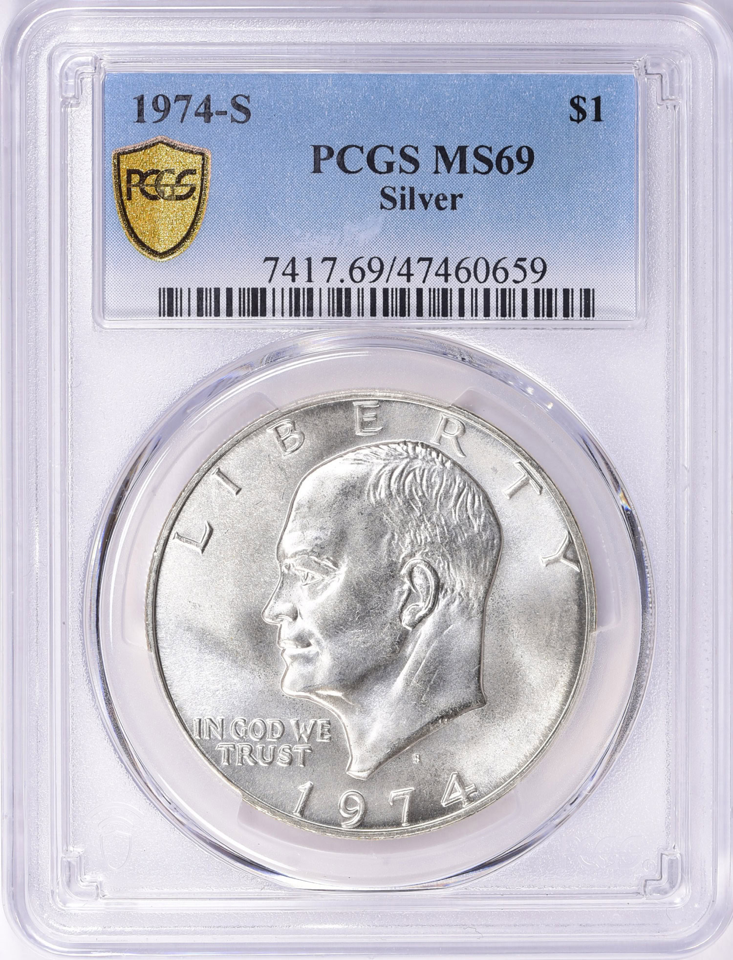 1974-S Eisenhower Dollar Silver PCGS MS-69 (Item 1854438) | GreatCollections Coin Auctions