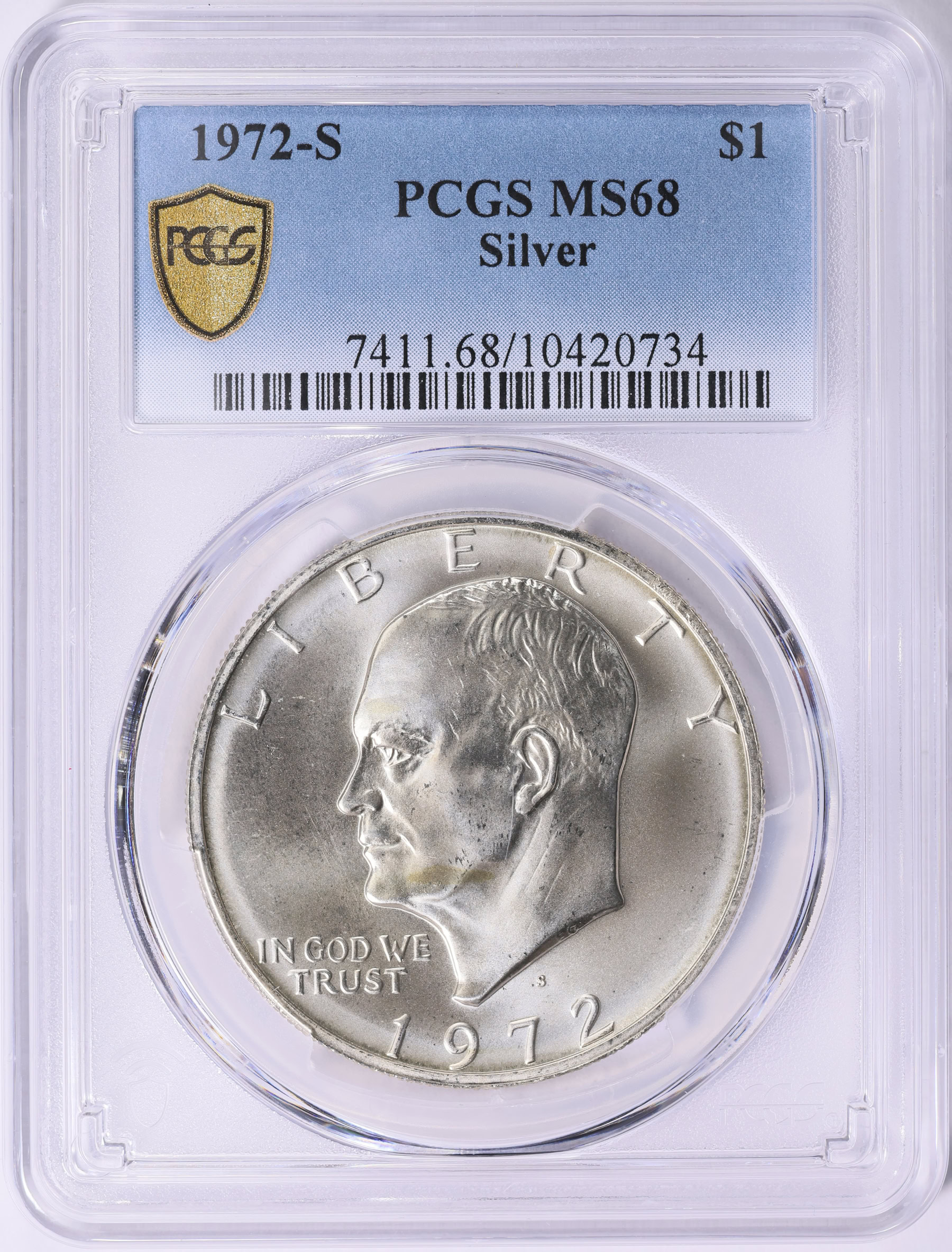 1972-S Eisenhower Dollar Silver PCGS MS-68 (Item 1854456) | GreatCollections Coin Auctions