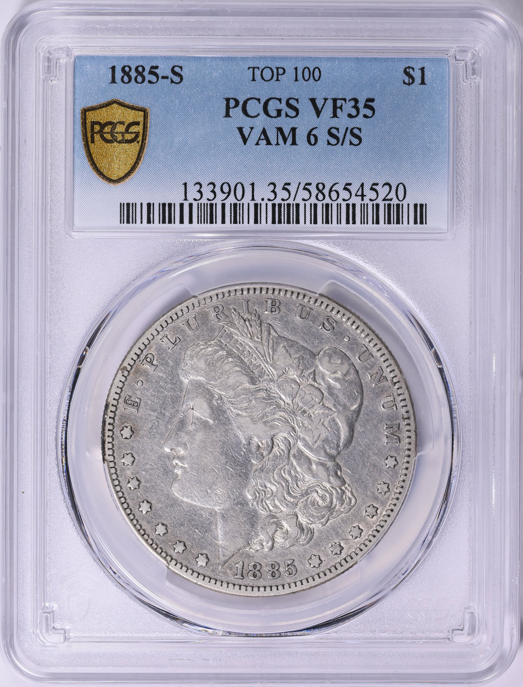 1885-S Morgan Silver Dollar S/S VAM-6 Top 100 PCGS VF-35 (Item 1854483) | GreatCollections Coin ...