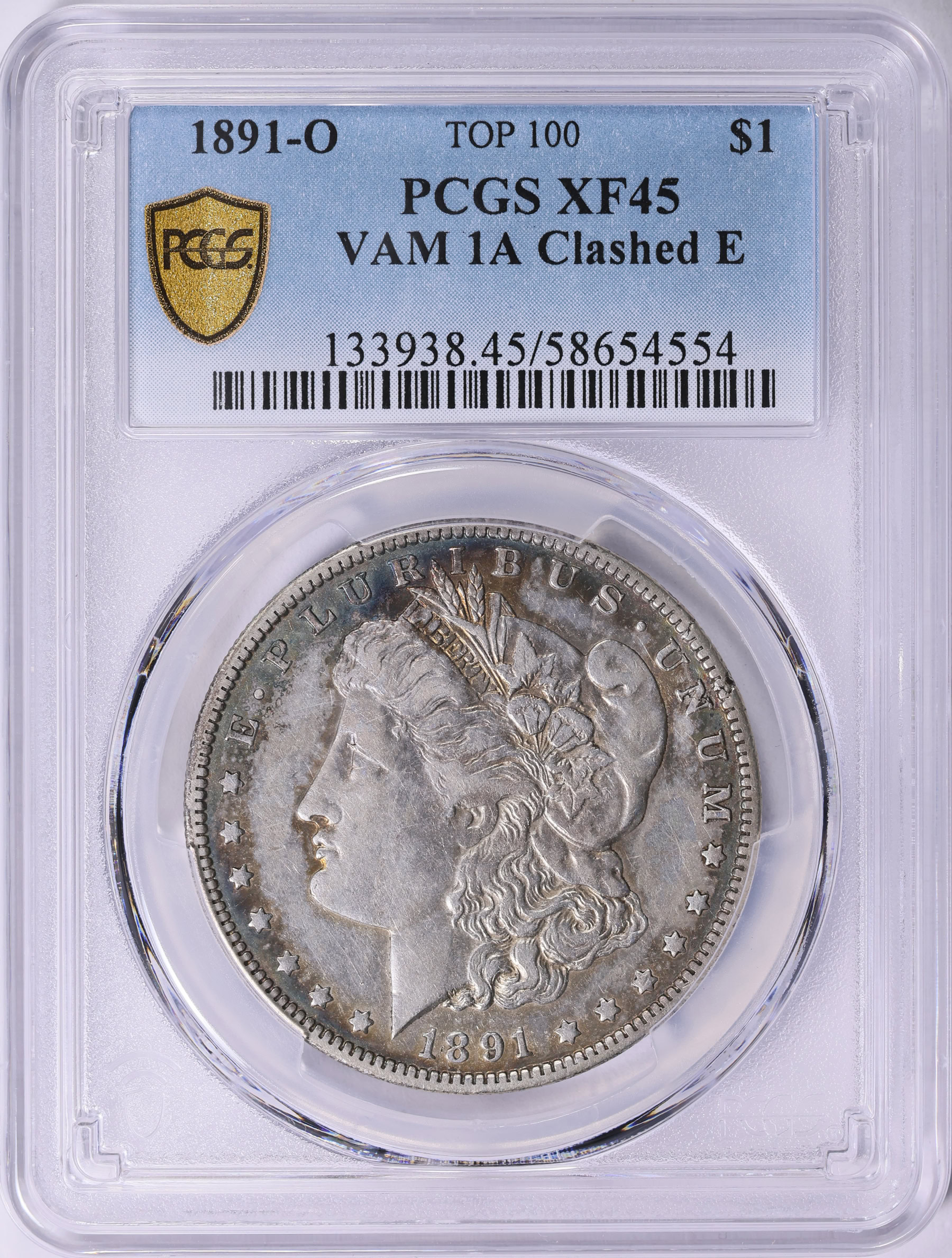 1891-O Morgan Silver Dollar Clashed E VAM-1A Top 100 PCGS XF-45 (Toned) (Item 1854489 ...