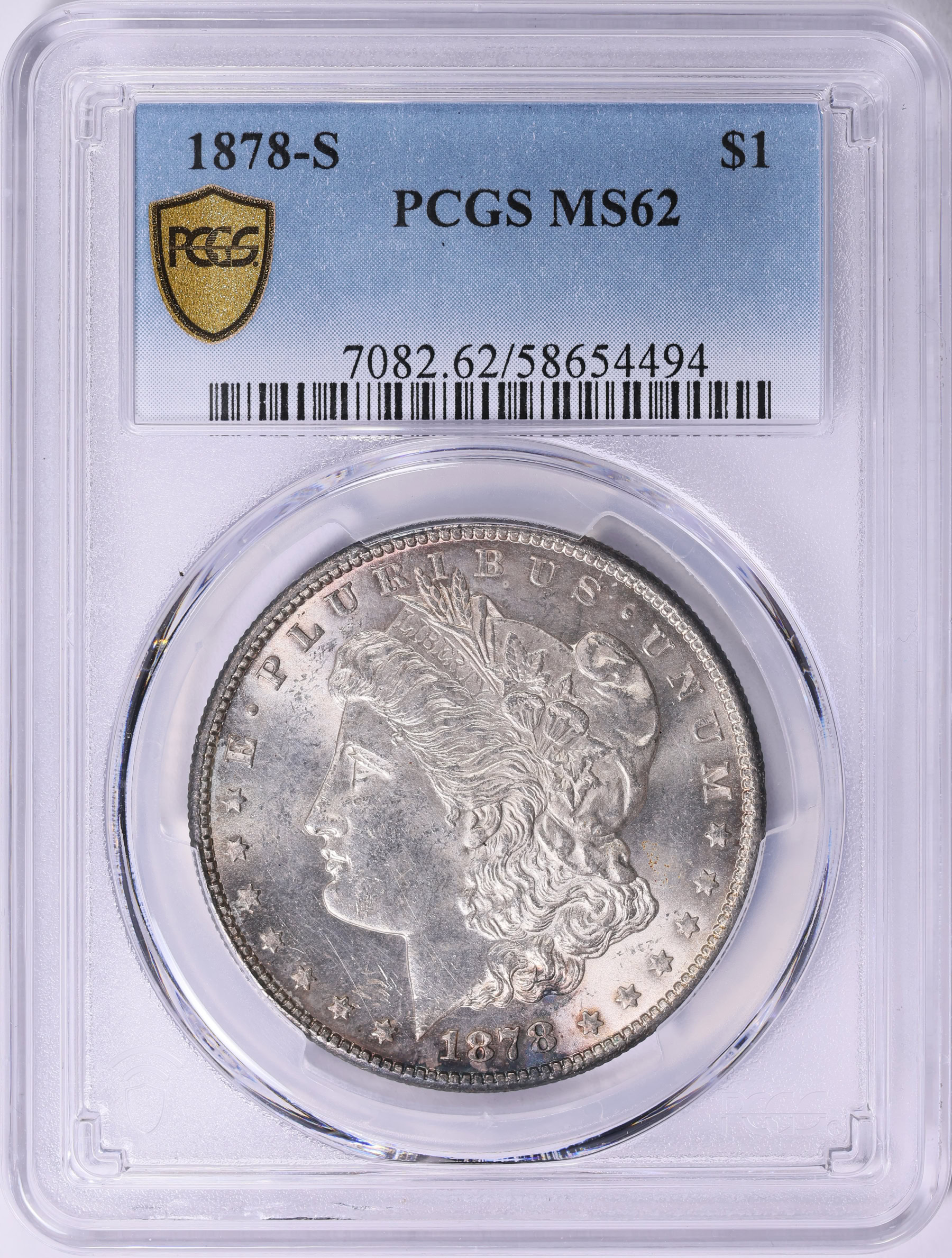 1878-S Morgan Silver Dollar PCGS MS-62 (Toned) (Item 1854520) | GreatCollections Coin Auctions