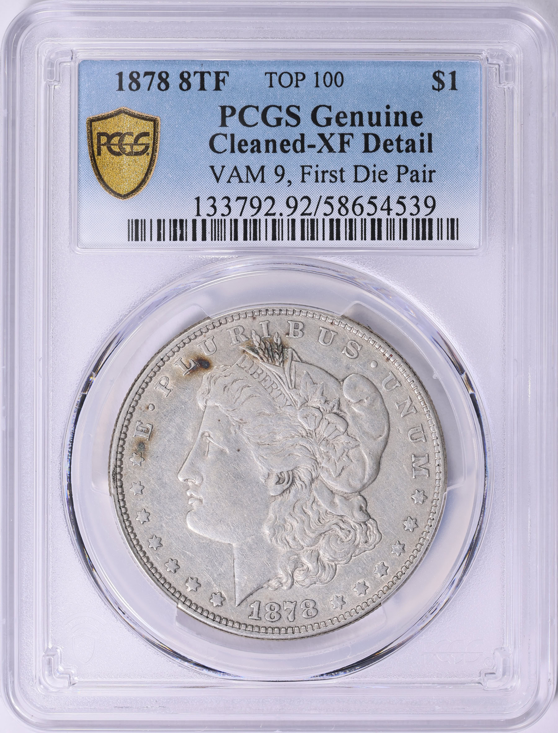 1878 8TF Morgan Silver Dollar 1st Die Pair VAM-9 Top 100 PCGS Genuine XF Details (Item 1854523 ...