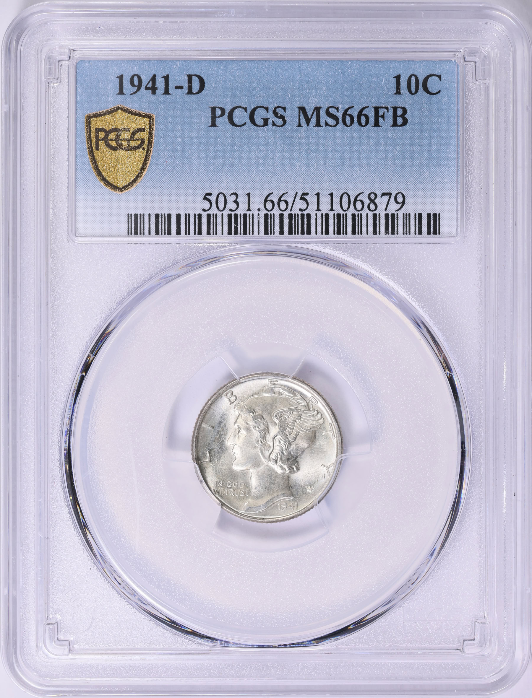 1941-D Mercury Dime PCGS MS-66 FB (Item 1854571) | GreatCollections Coin Auctions