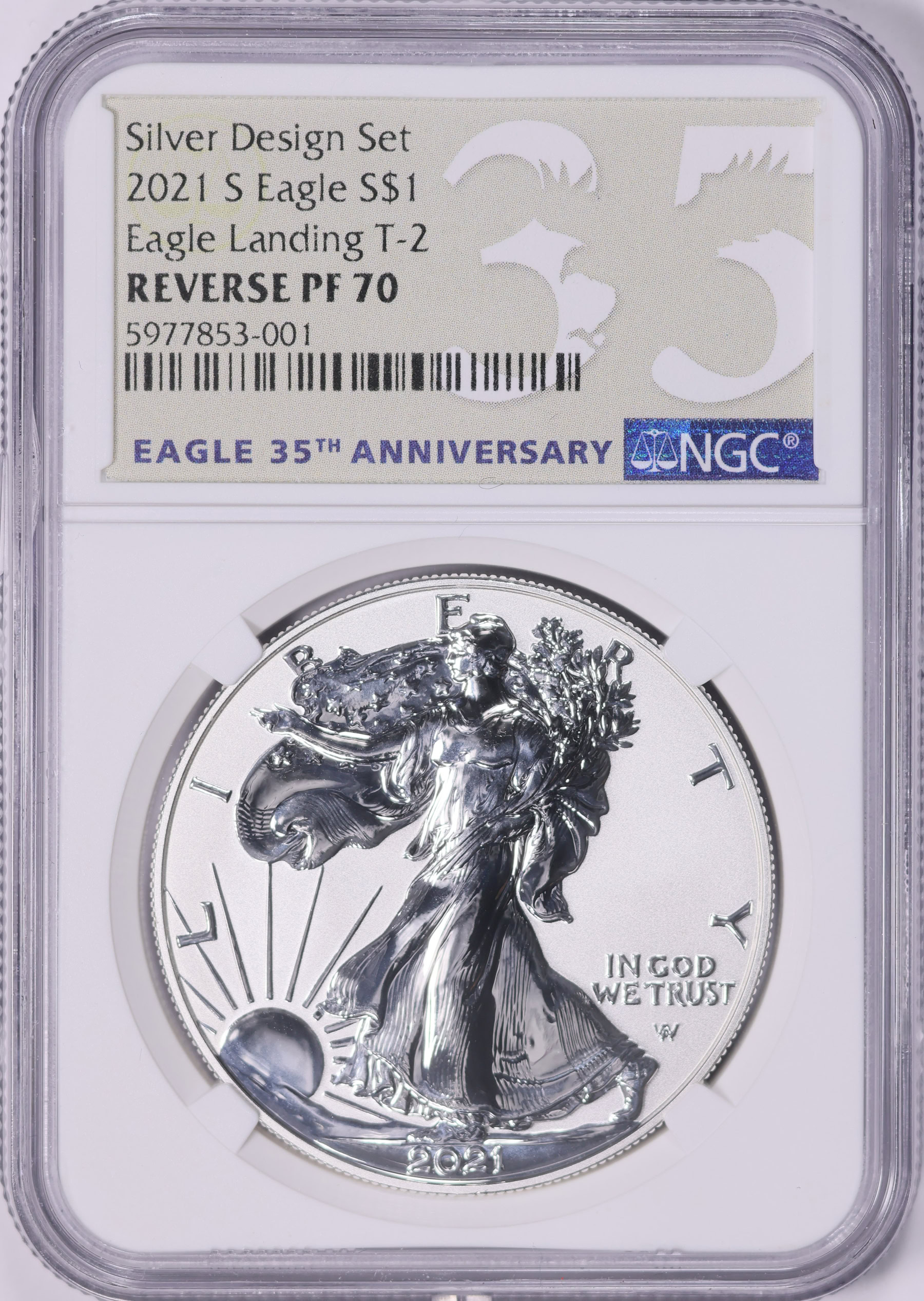 2021-S $1 Silver Eagle Reverse Proof Type 2 Designer Edition NGC Proof-70 (Item 1854994 ...