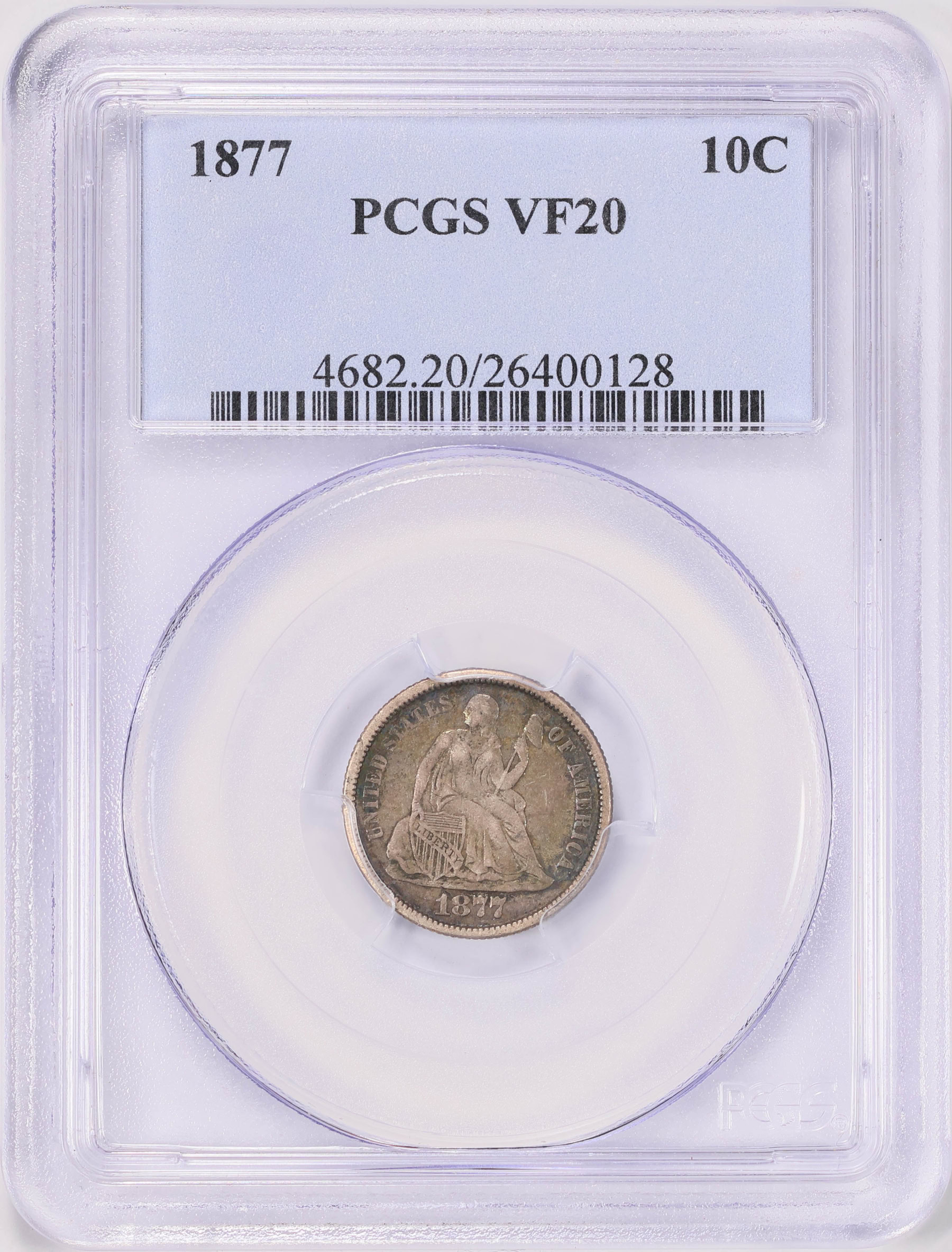 1877 Seated Liberty Dime PCGS VF-20 (Item 1855268) | GreatCollections Coin Auctions