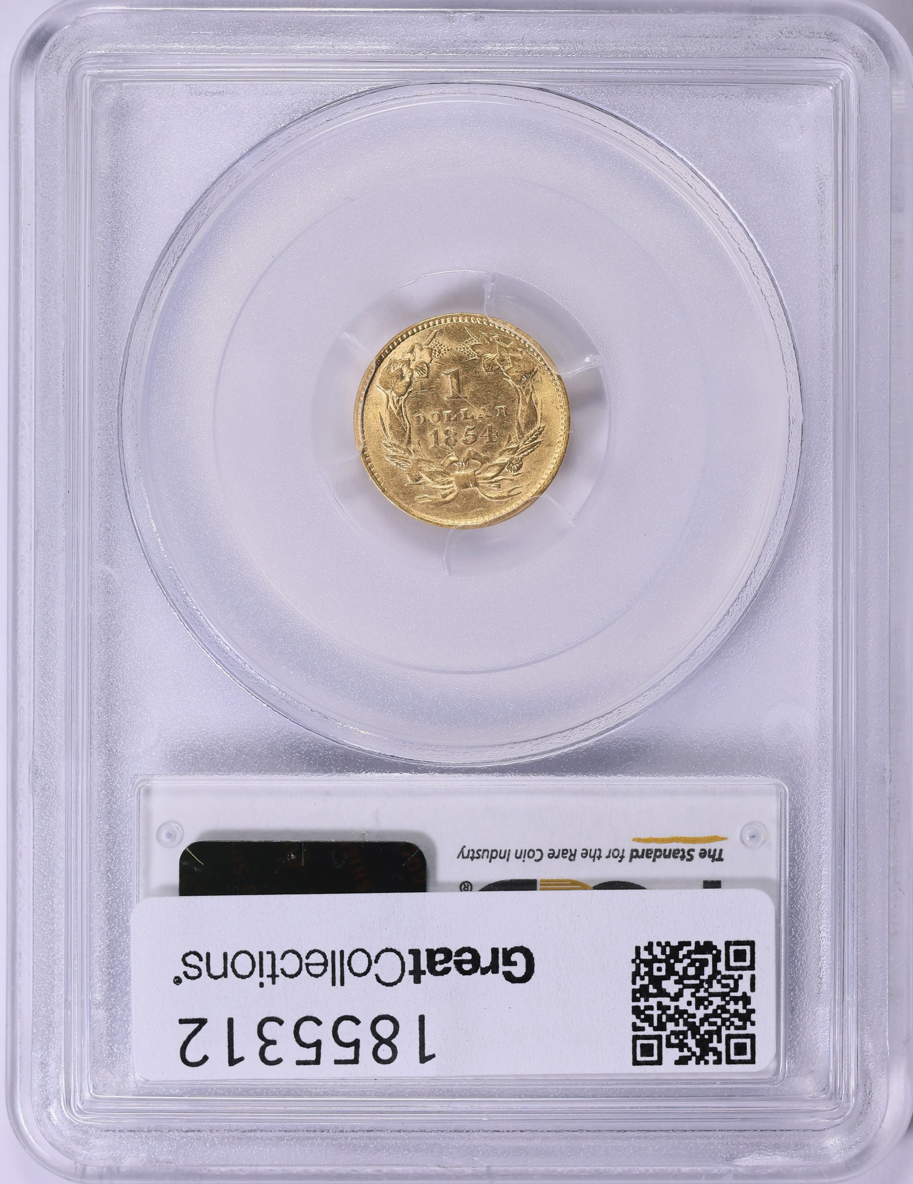 1854 Indian Princess Gold Dollar Type 2 PCGS AU-58 (CAC Green) (Item 1855312) | GreatCollections ...