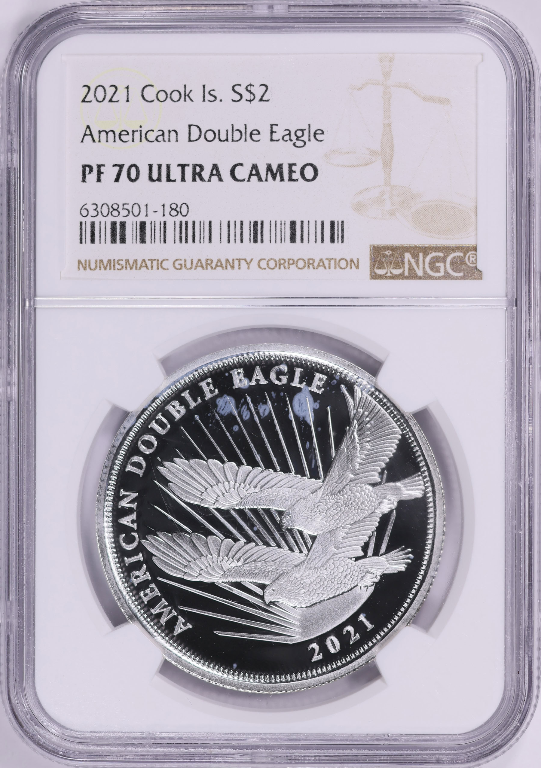 Cook Islands 2021 Silver $2 Double Eagle NGC Proof-70 UC (Item 1855365 ...