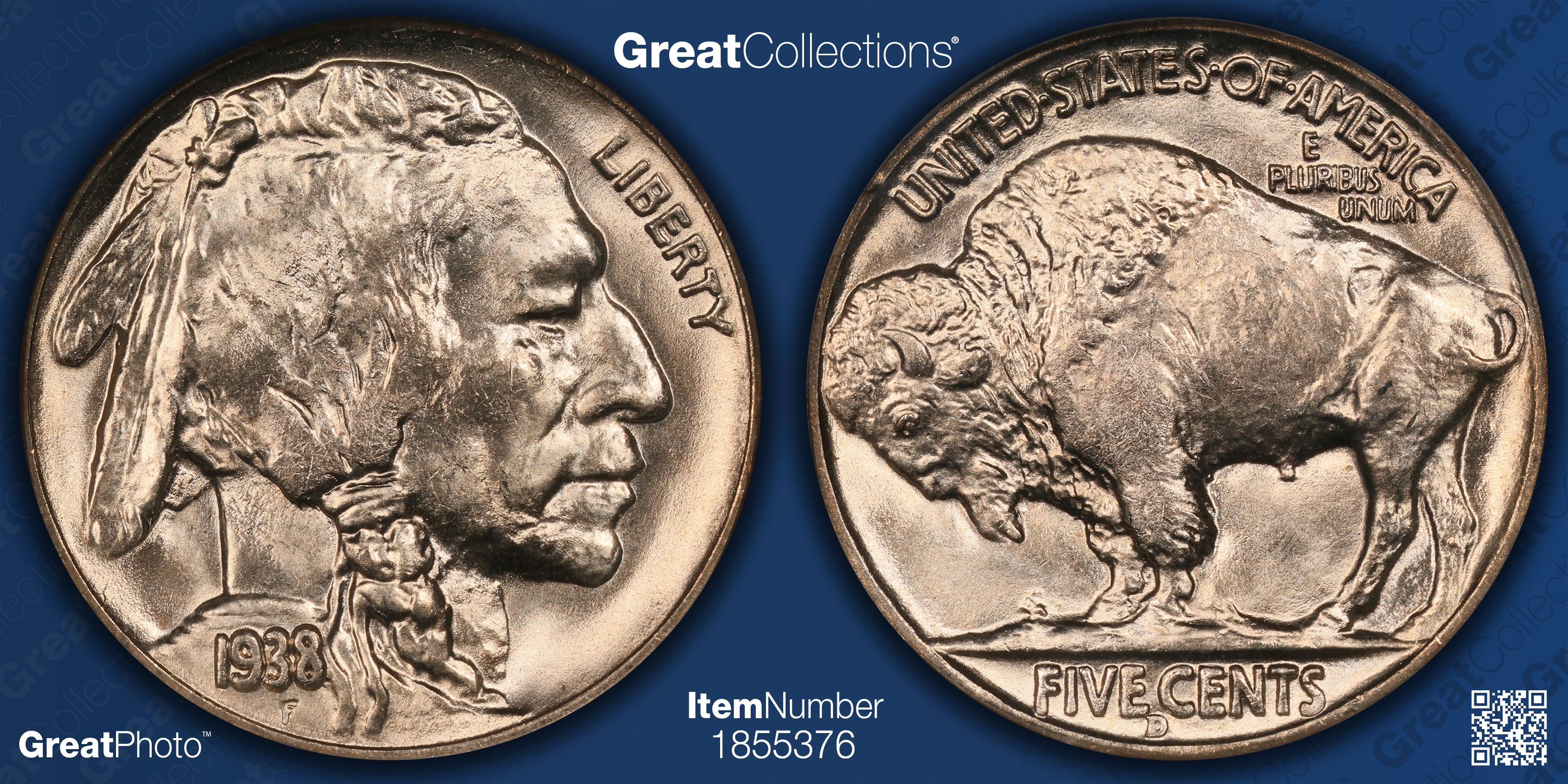 1938-D Buffalo Nickel NGC MS-66 (L.E. Eliasberg, Jr. Estate Collection ...