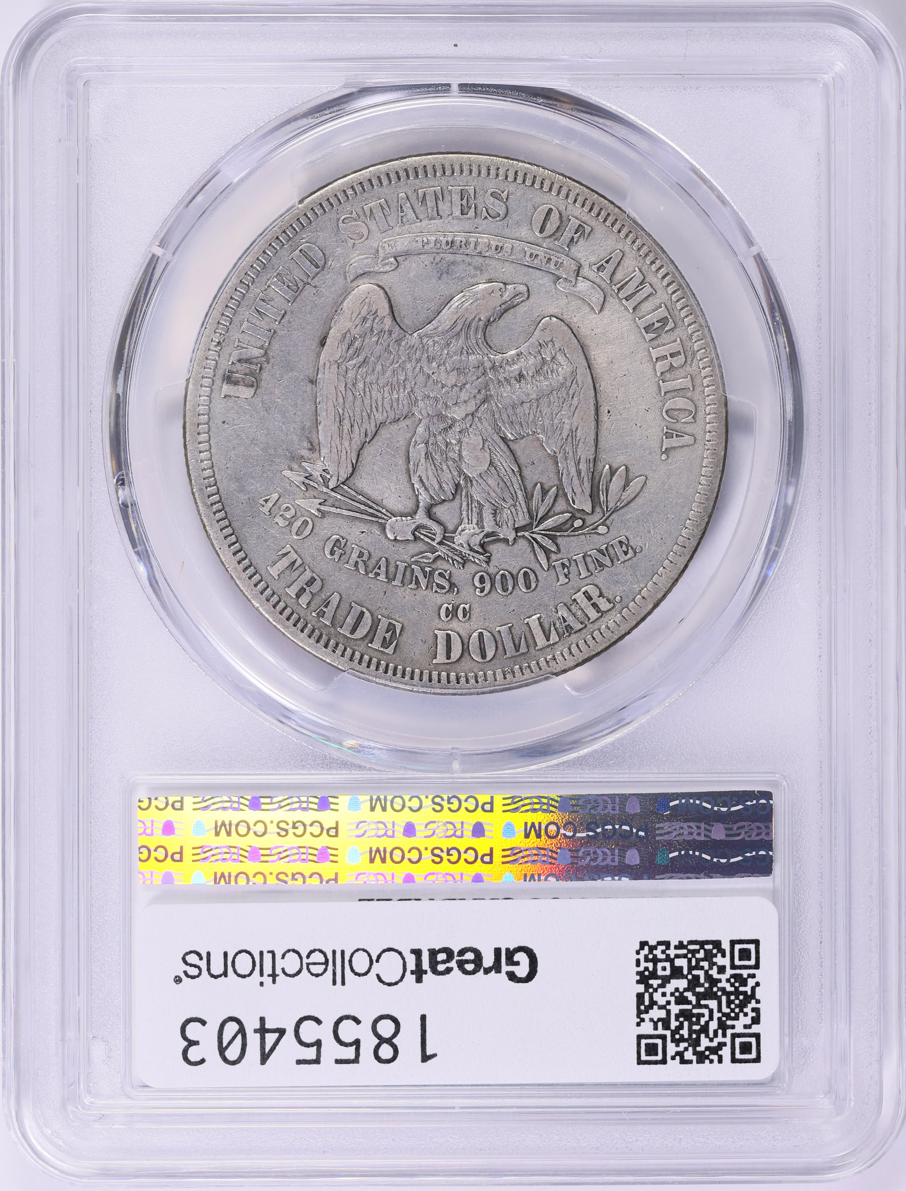 1878-CC Trade Silver Dollar PCGS Genuine VF Details (Item 1855403) | GreatCollections Coin Auctions
