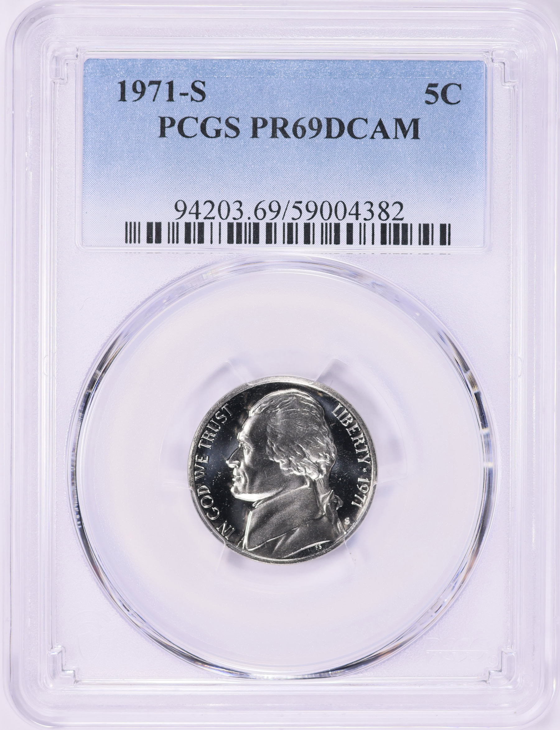 1971-S Jefferson Nickel PCGS Proof-69 DCAM (Item 1855452 ...
