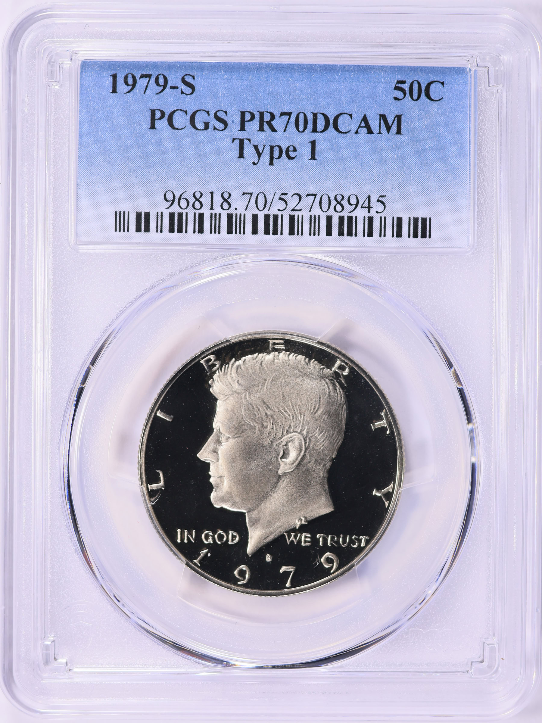 1979-S Kennedy Half Dollar Type 1 PCGS Proof-70 DCAM (Item 1855466) | GreatCollections Coin Auctions