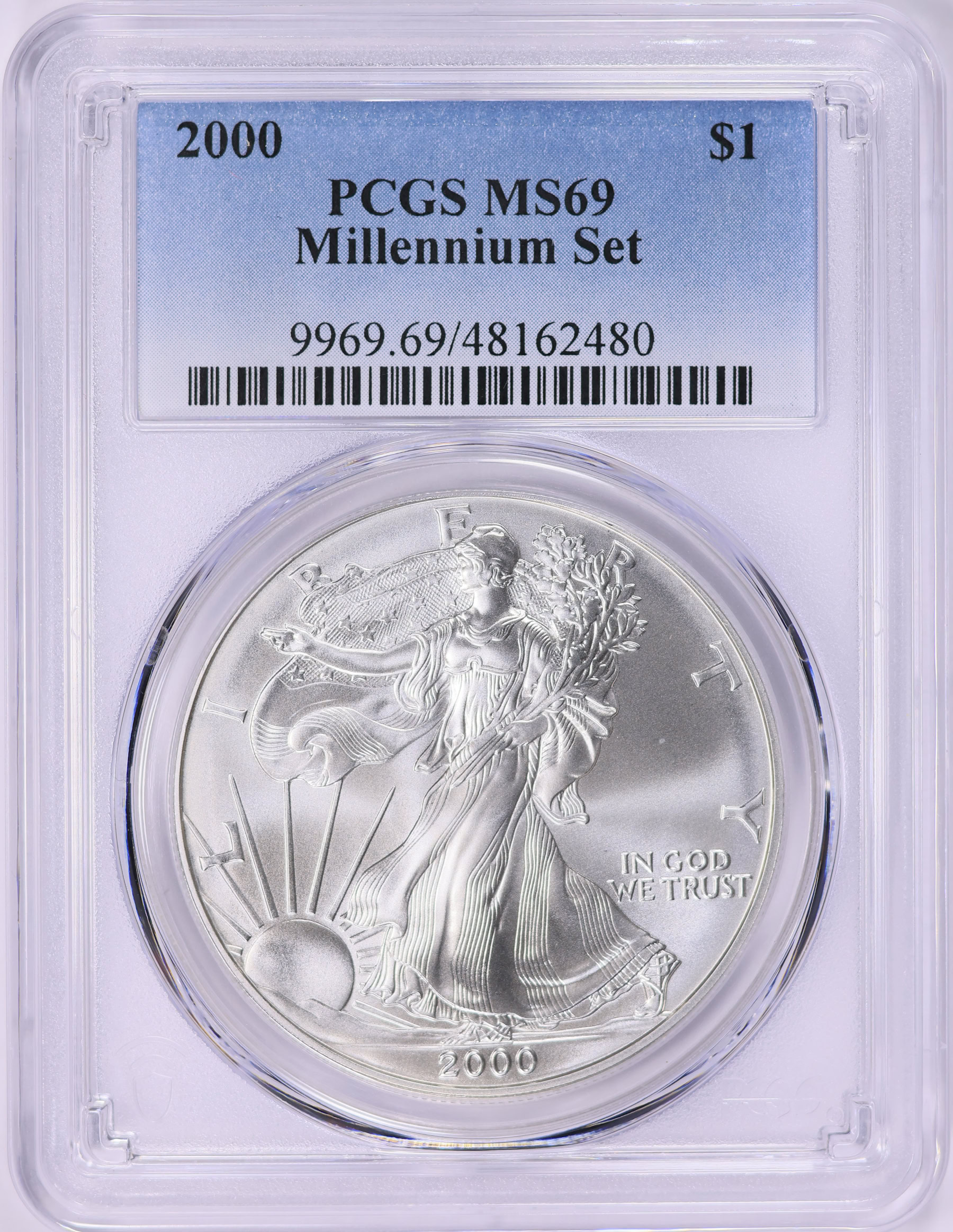 2000 $1 Silver Eagle (From the Millennium Set) PCGS MS-69 (Item 1855474 ...