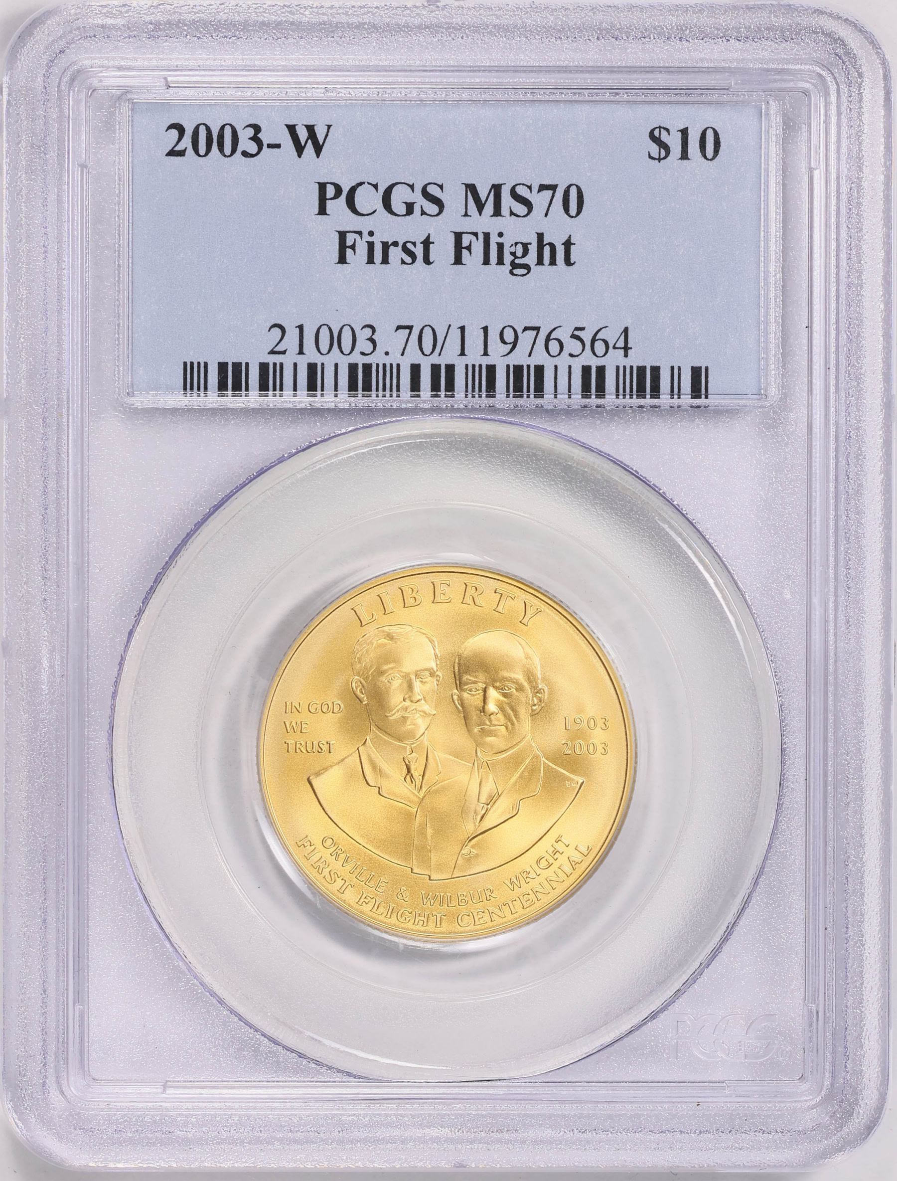 2003-W First Flight Centennial Gold $10 PCGS MS-70 (Item 1855479 ...