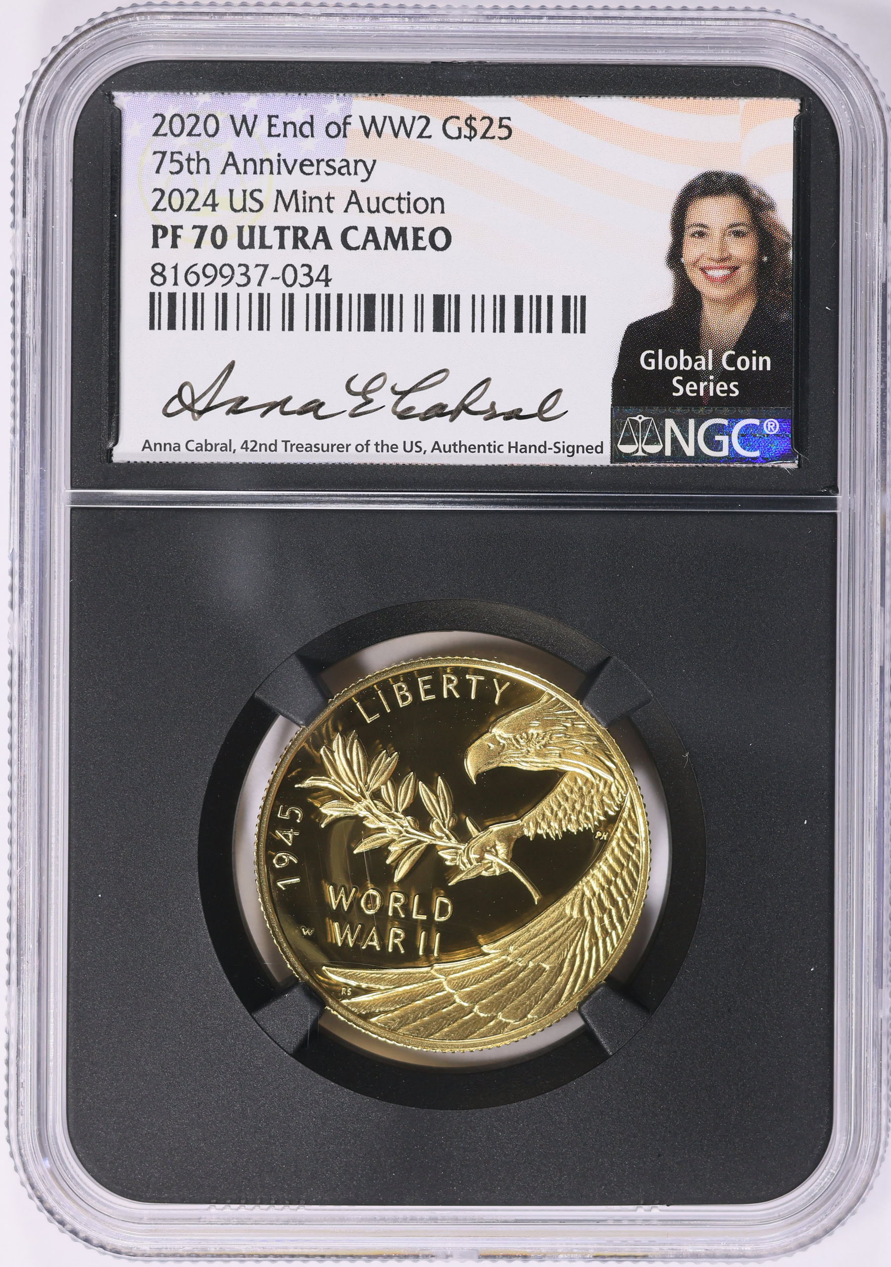 2020-W End of World War II 75th Anniversary Gold $25 NGC Proof-70 UC ...