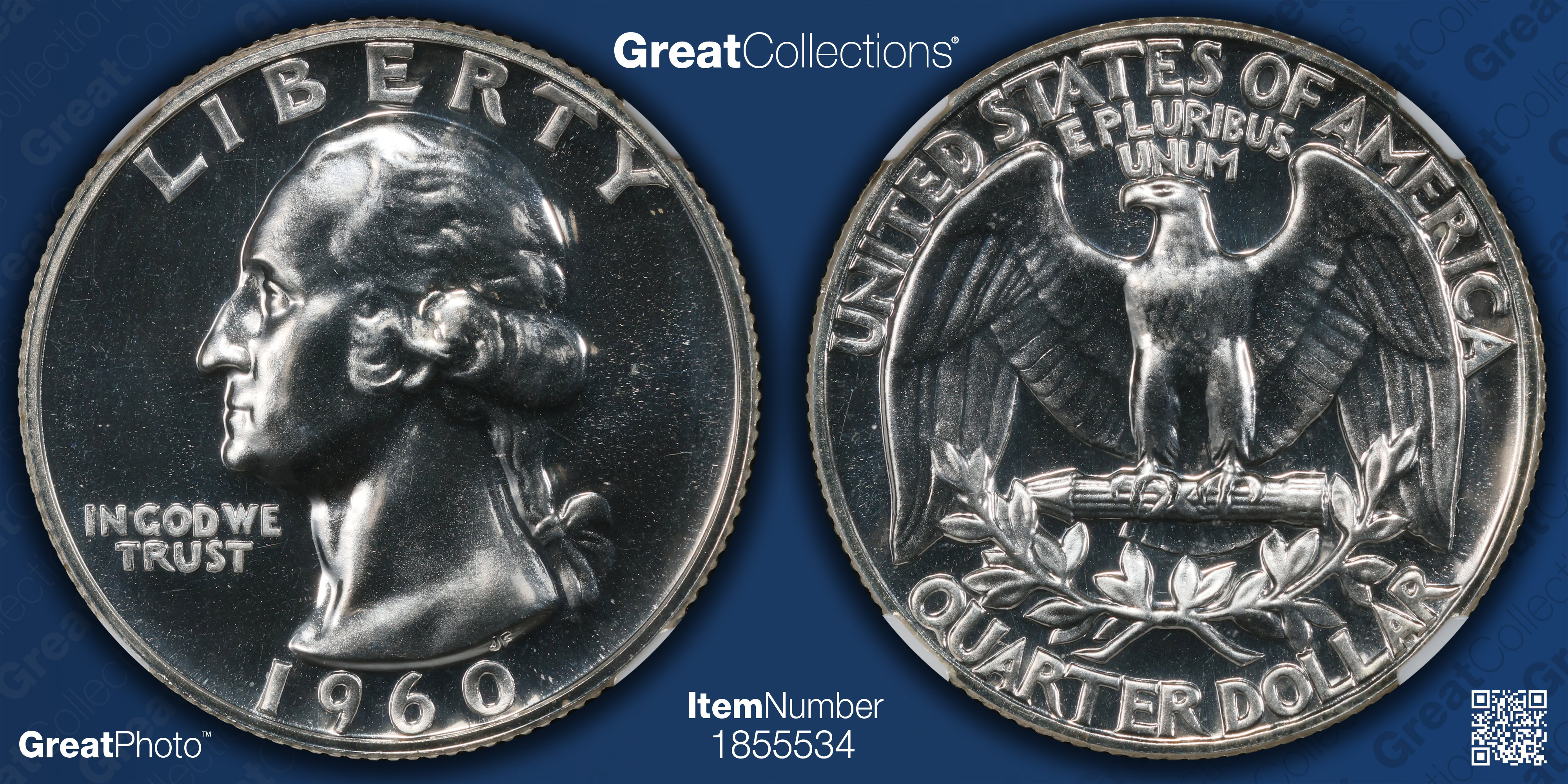 1960 Washington Quarter NGC Proof-67 (Item 1855534) | GreatCollections ...