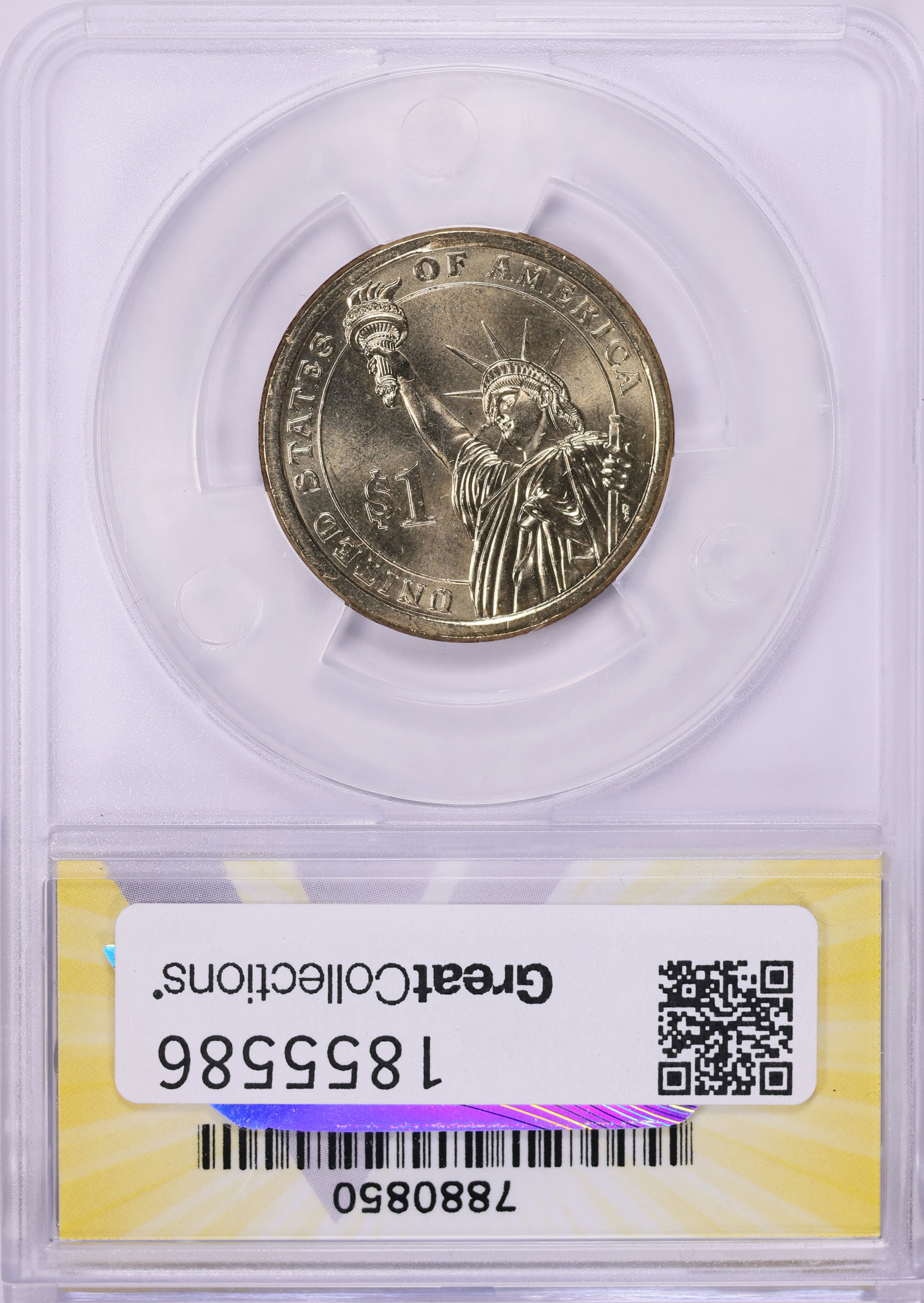 Mint Error 2007-P Presidential Dollar Thomas Jefferson Rim Defect ANACS ...