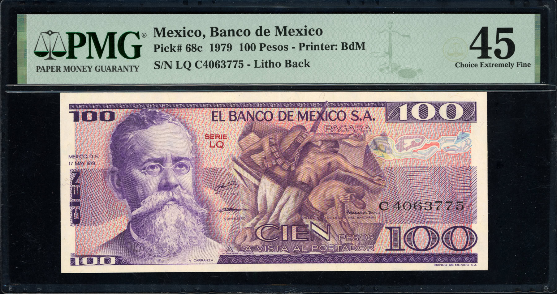 Mexico 1979 Banco de Mexico Note SCWPM-68c PMG Choice Extremely Fine 45 ...