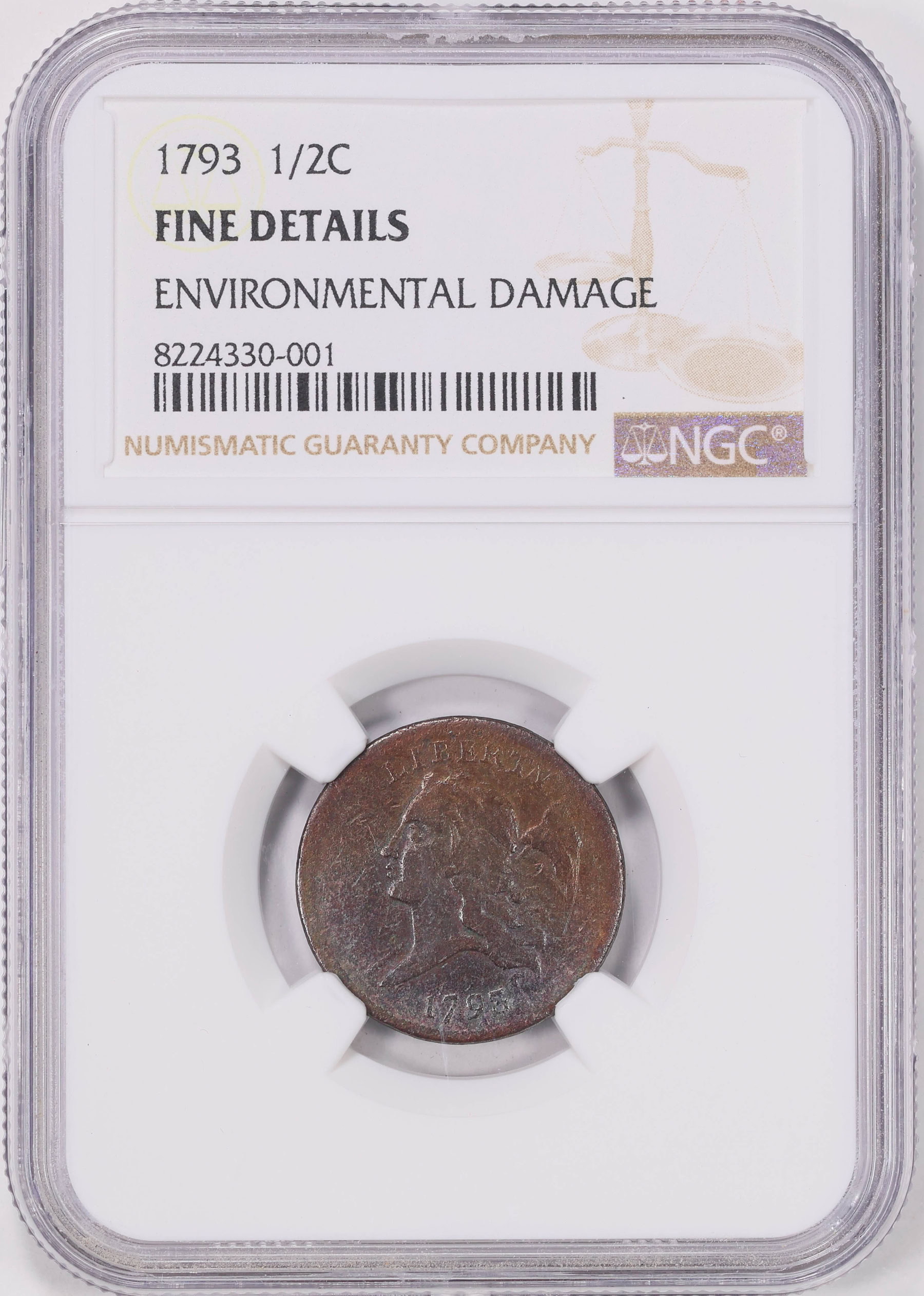 1793 Liberty Cap Half Cent NGC Fine Details (Item 1855655 ...