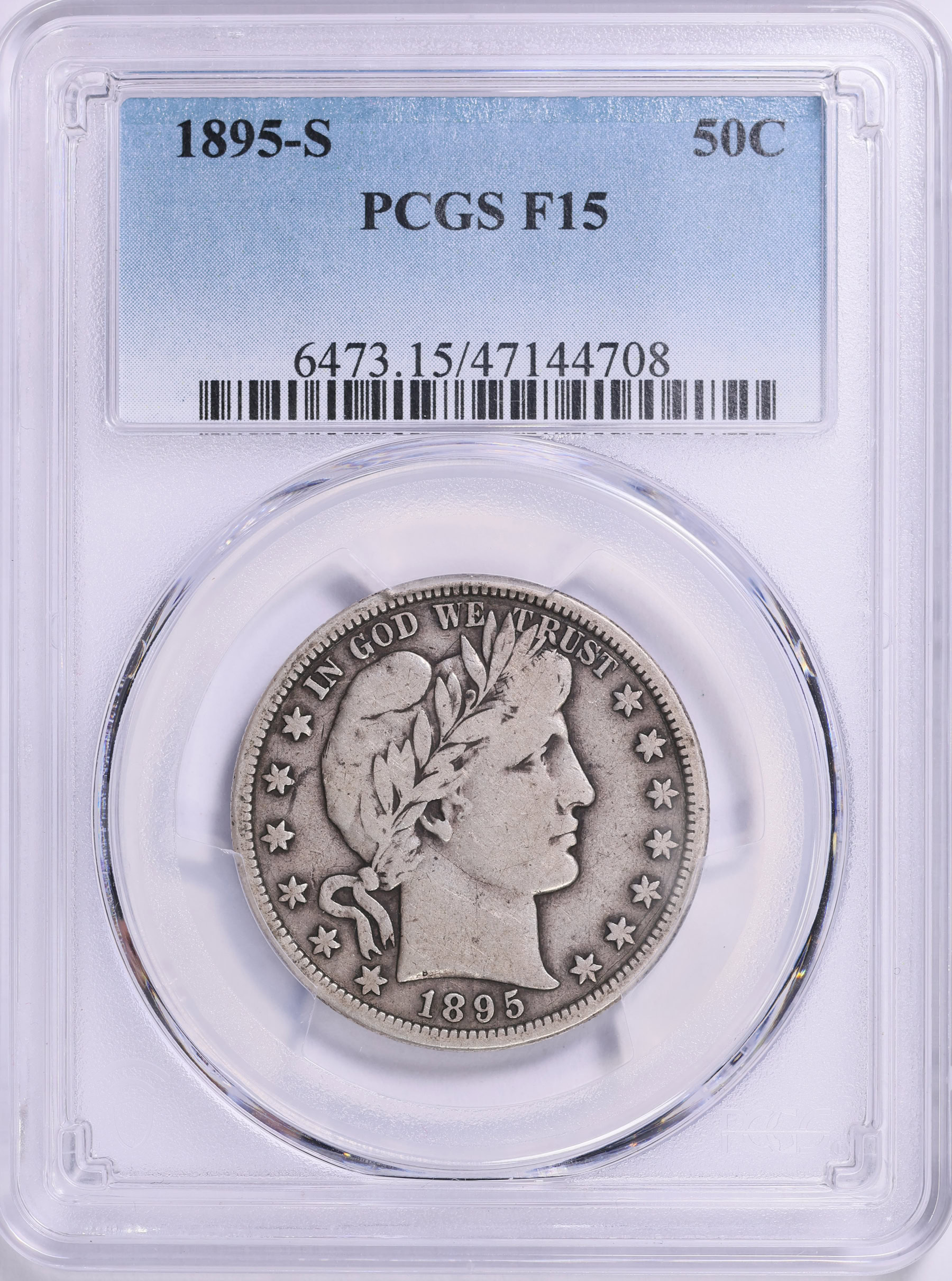 1895-S Barber Half Dollar PCGS F-15 (Item 1855746) | GreatCollections Coin Auctions