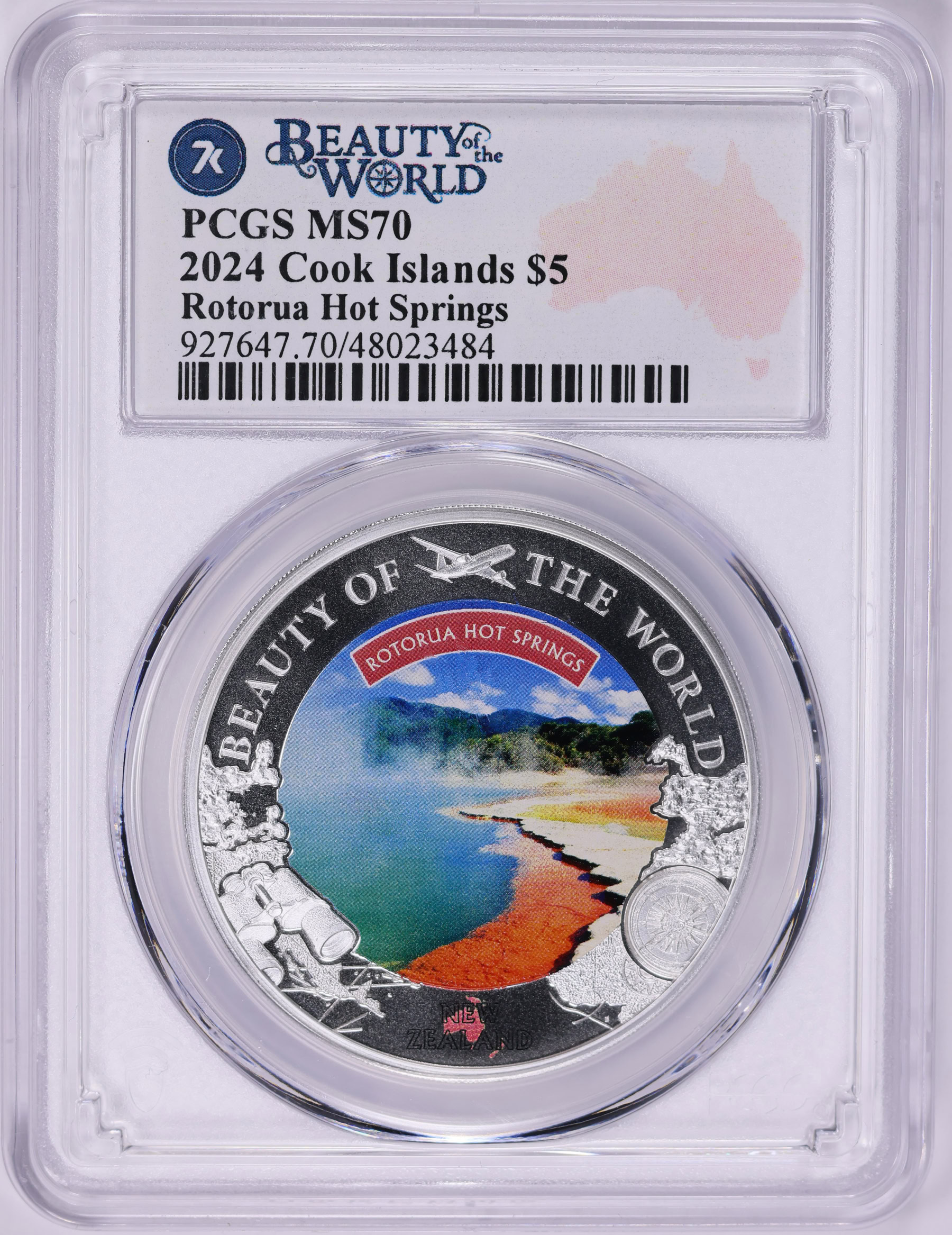 Cook Islands 2024 Silver $5 Rotorua Hot Springs Beauty of the World ...
