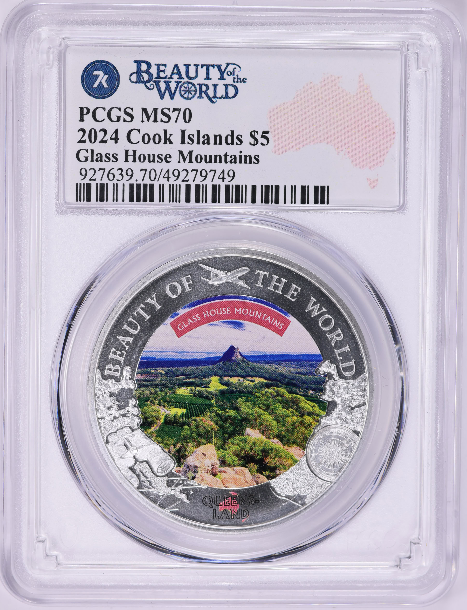Cook Islands 2024 Silver $5 Glass House Mountains Beauty of the World ...