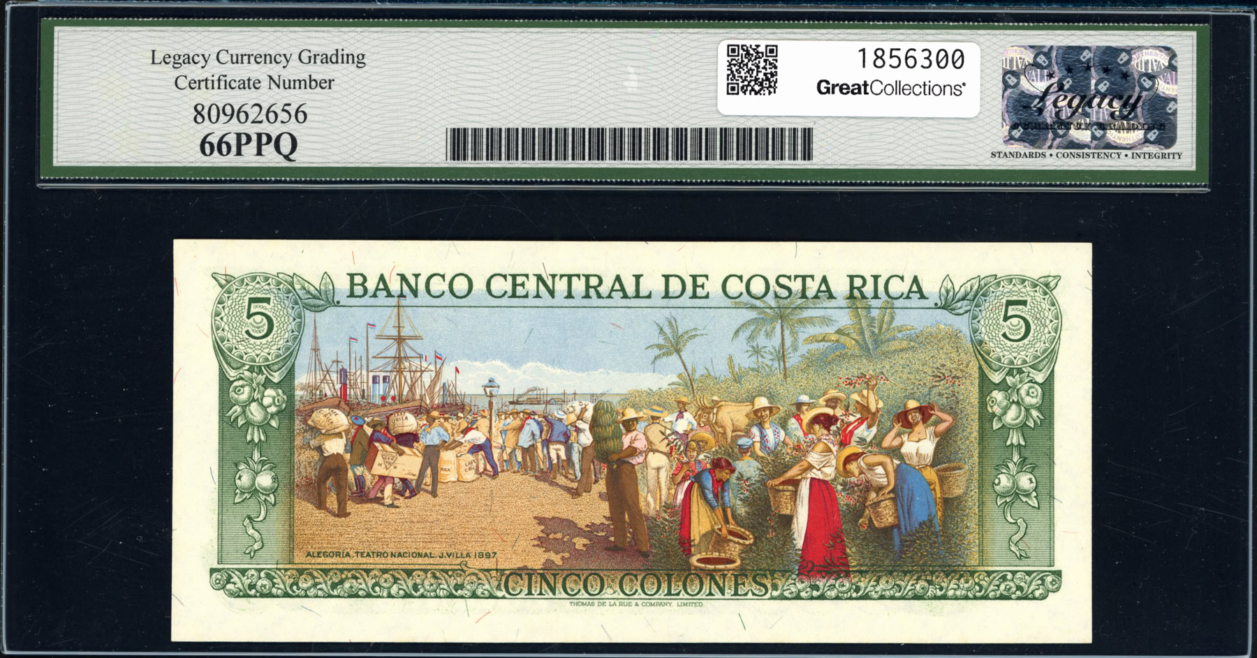 Costa Rica 1986 5 Colones Banco Central de Costa Rica Note SCWPM-236d ...
