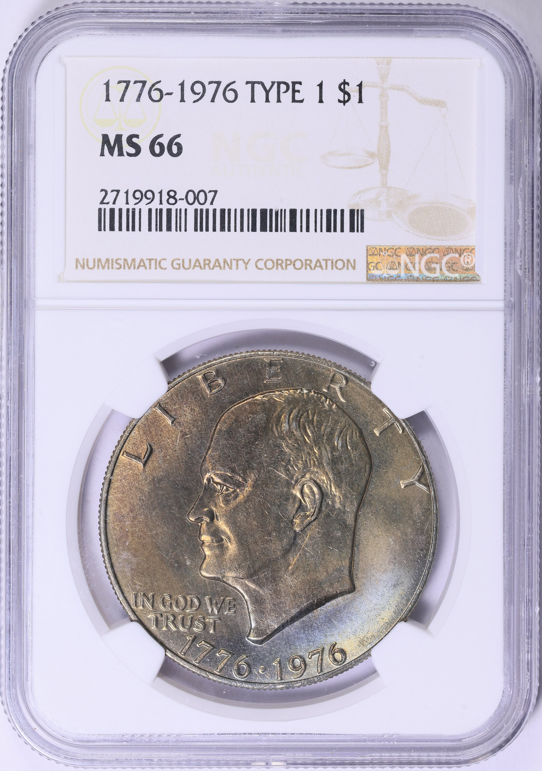 1976 Eisenhower Dollar Type 1 NGC MS-66 (Toned) (Item 1856522) | GreatCollections Coin Auctions