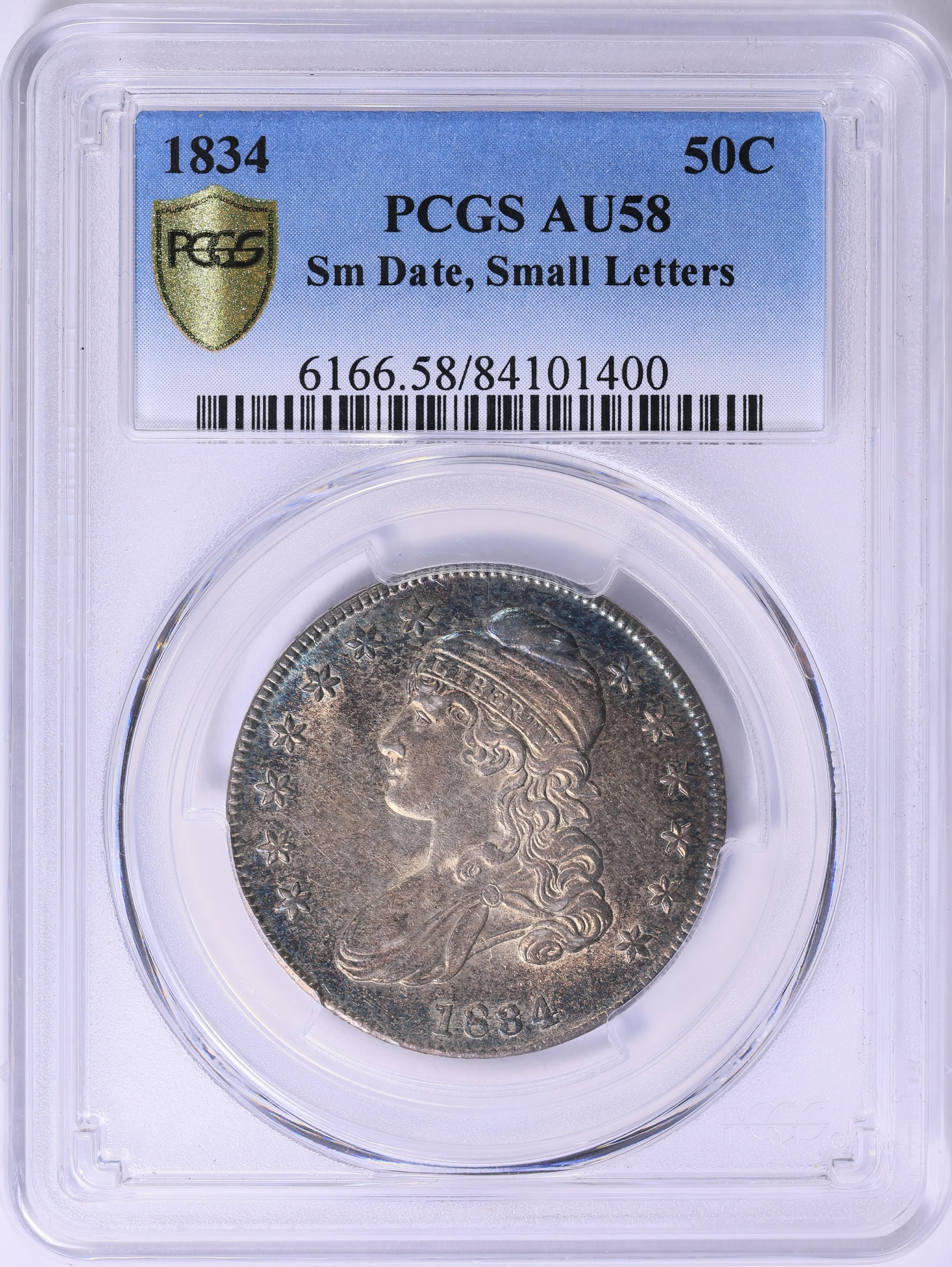 1834 Capped Bust Half Dollar Small Date, Small Letters PCGS AU-58 (Toned) (Item 1856558 ...