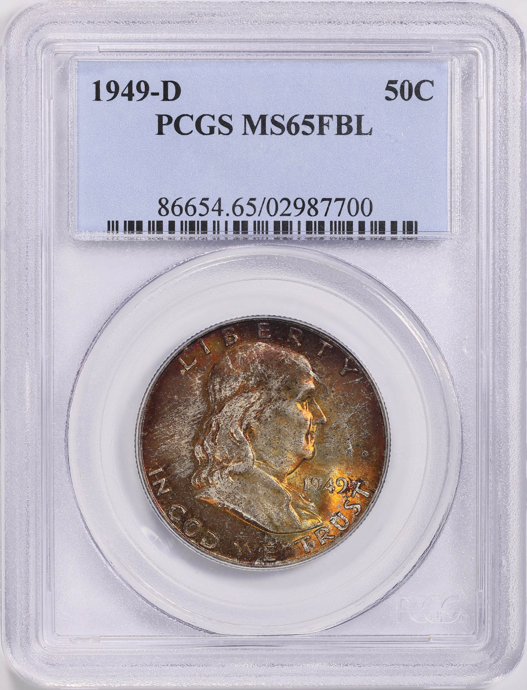 1949-D Franklin Half Dollar PCGS MS-65 FBL (Toned) (Item 1856594 ...