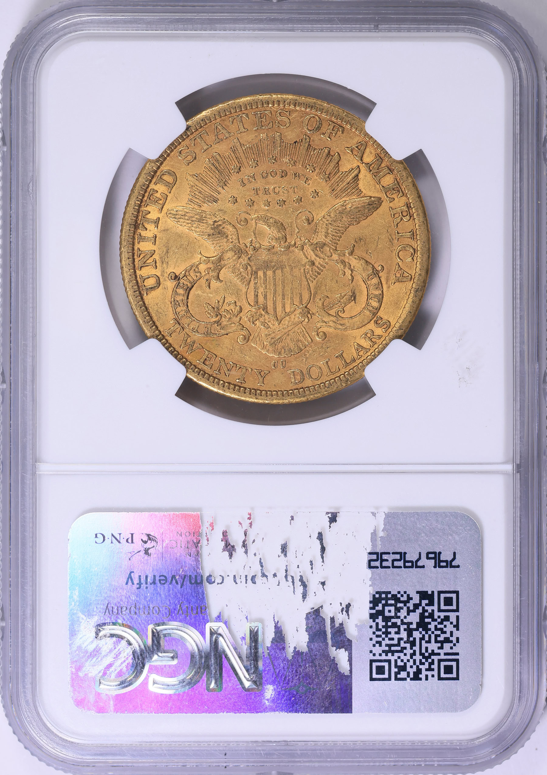 1877-CC Liberty Gold Double Eagle NGC AU-55 (CAC Green) (Item 1856702) | GreatCollections Coin ...