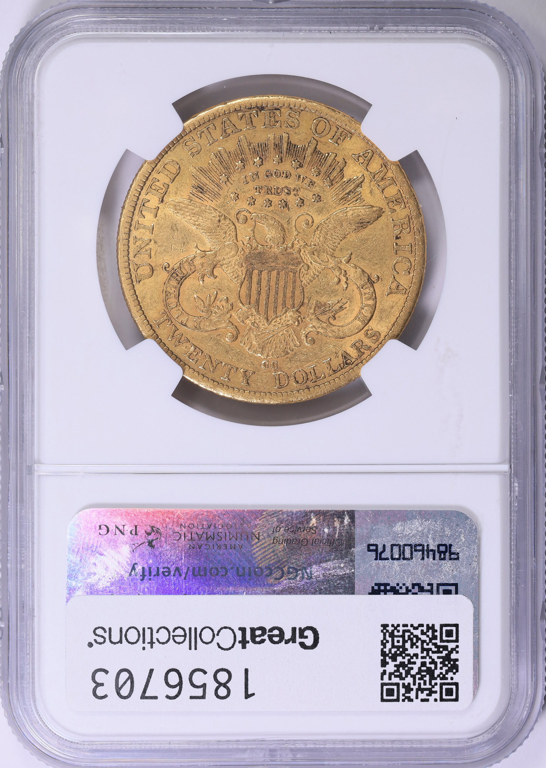 1884-CC Liberty Gold Double Eagle NGC AU-53 (CAC Green) (Item 1856703) | GreatCollections Coin ...
