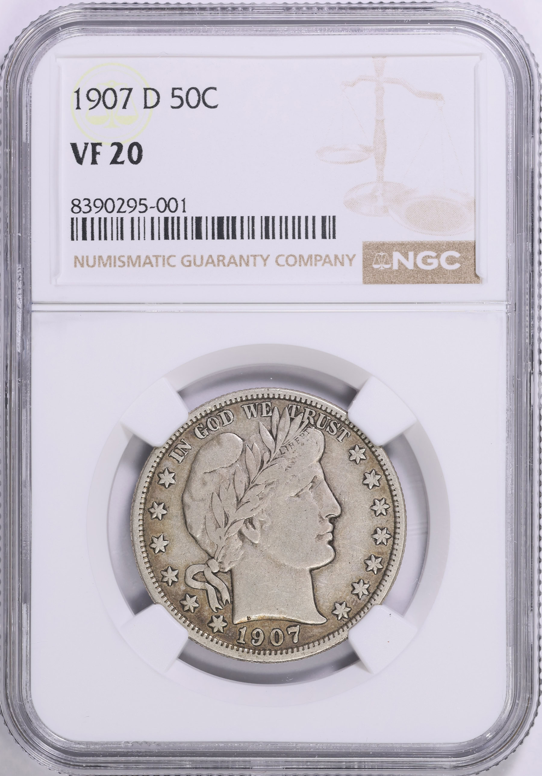 1907-D Barber Half Dollar NGC VF-20 (Item 1856747) | GreatCollections Coin Auctions