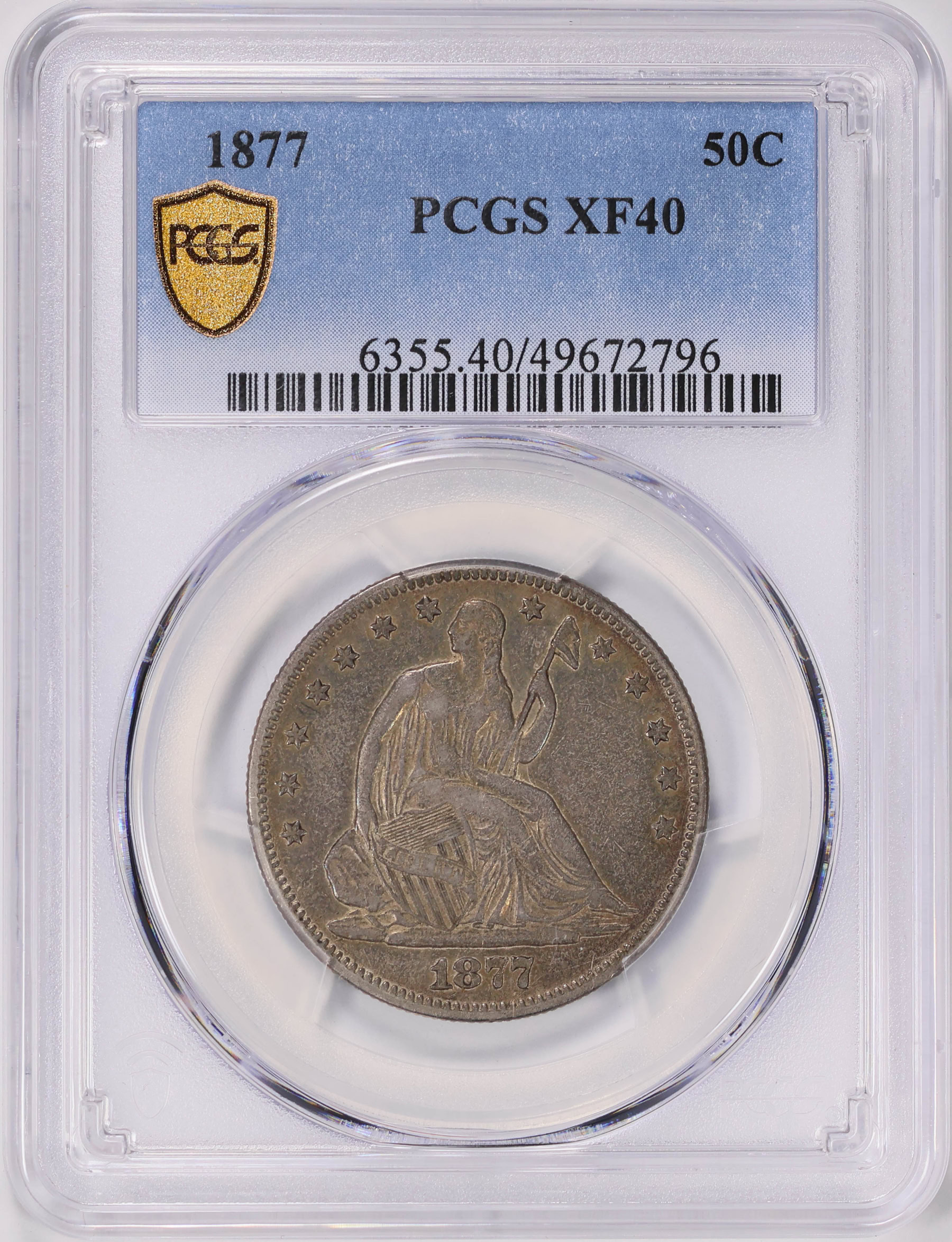 1877 Seated Liberty Half Dollar PCGS XF-40 (Item 1856902) | GreatCollections Coin Auctions