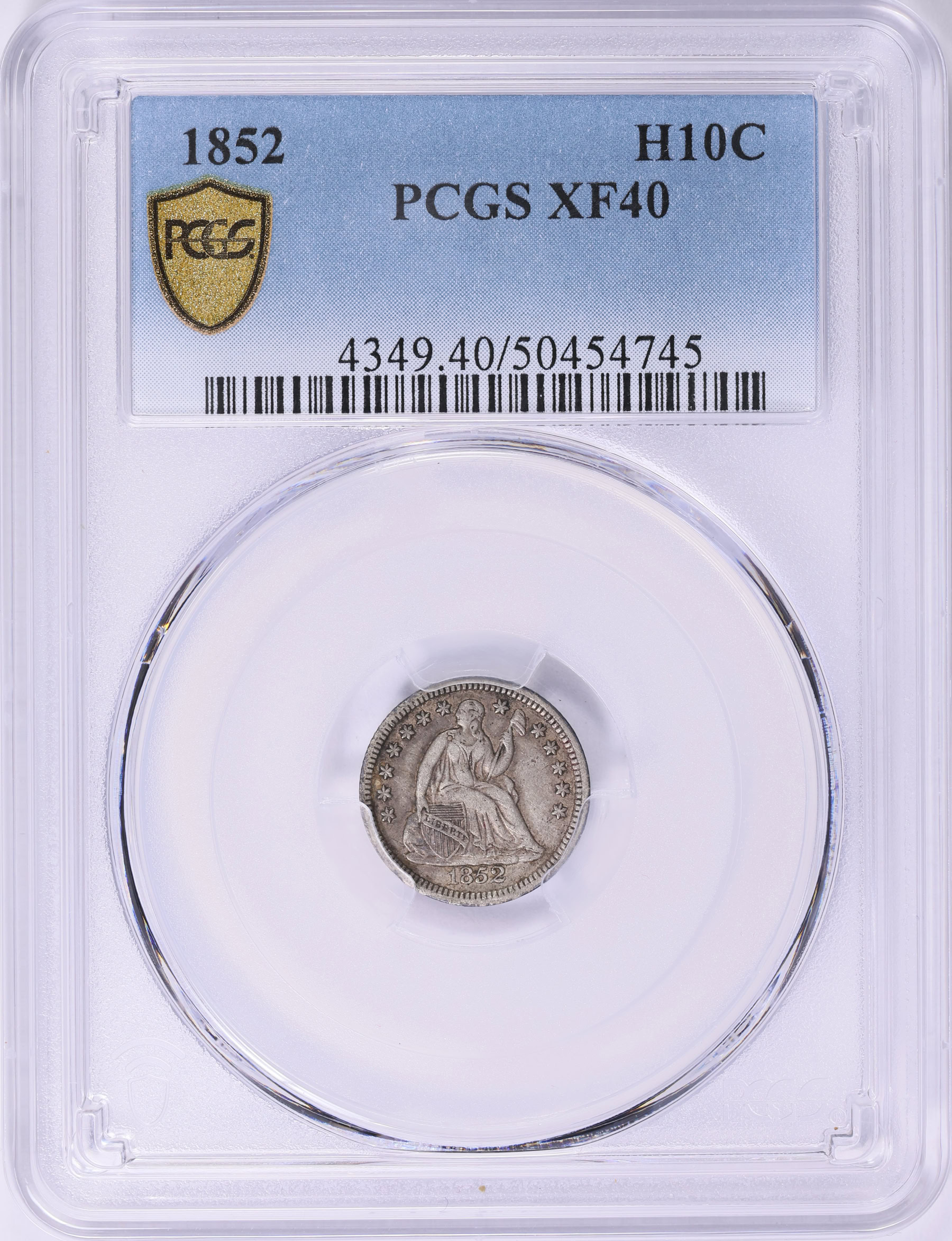 1852 Seated Liberty Half Dime PCGS XF-40 (Item 1856909) | GreatCollections Coin Auctions
