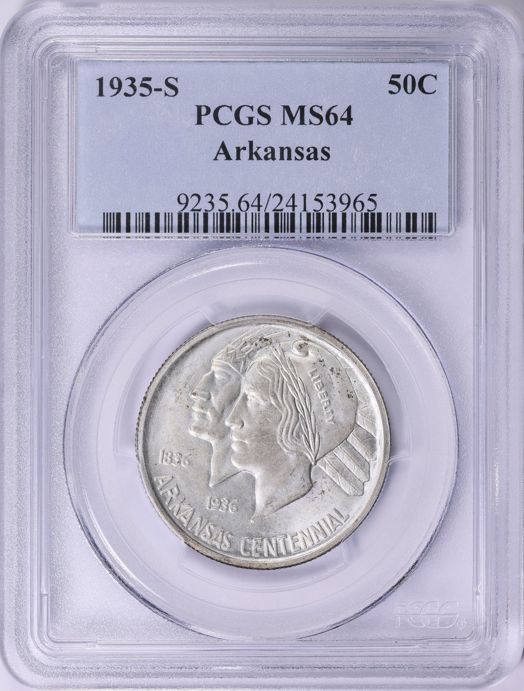 1935-S Arkansas Centennial Half Dollar PCGS MS-64 (Item 1856966 ...
