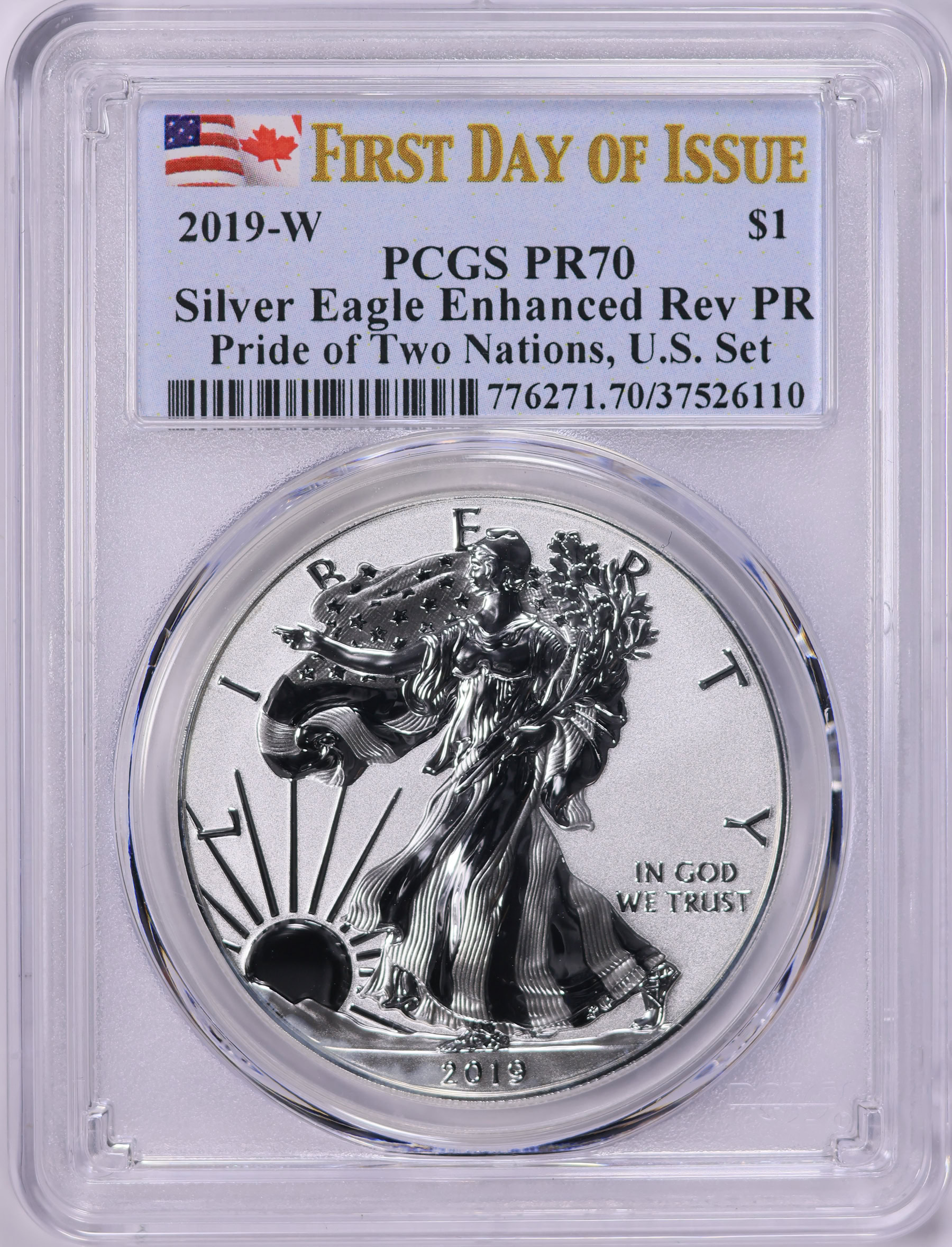 2019-W $1 Silver Eagle Enhanced Reverse Proof (From the Pride of Two ...