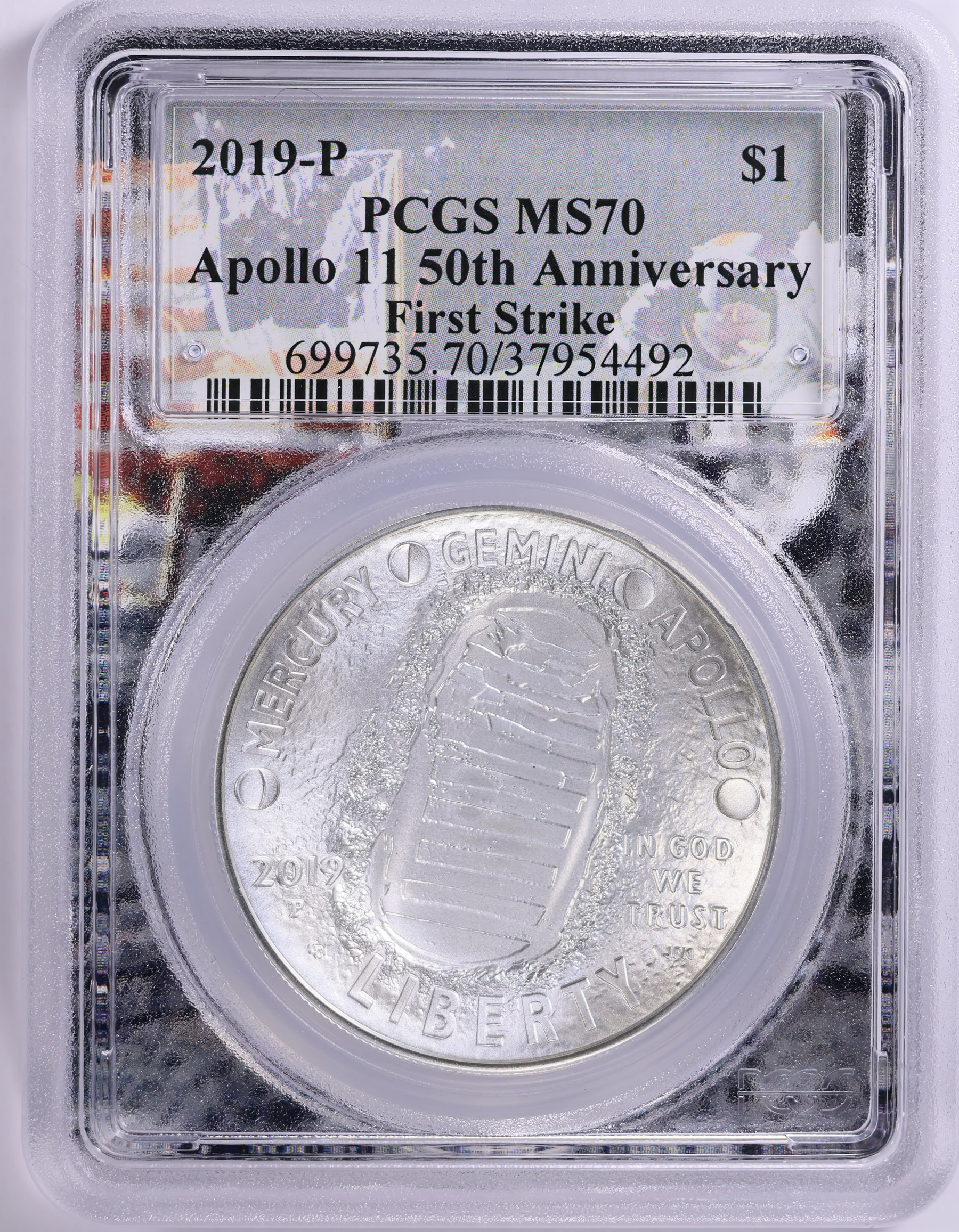 2019-P Apollo 11 50th Anniversary Silver Dollar First Strike PCGS MS-70 ...