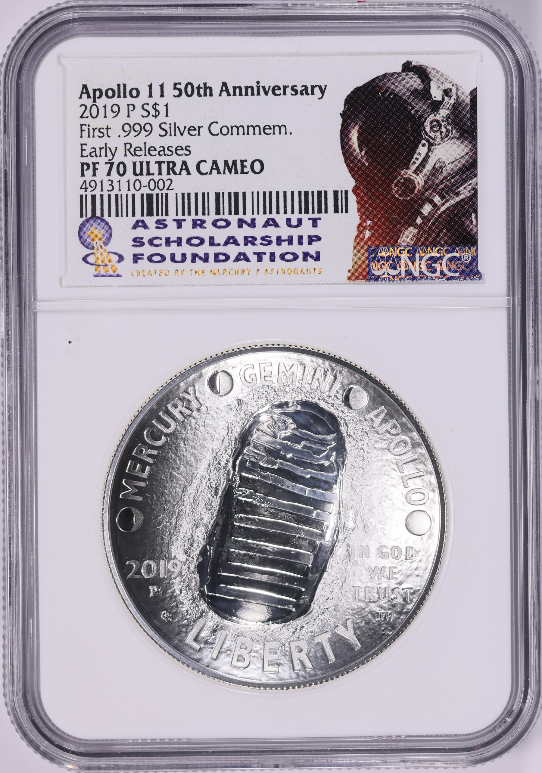 2019-P Apollo 11 50th Anniversary Silver Dollar Early Releases NGC ...