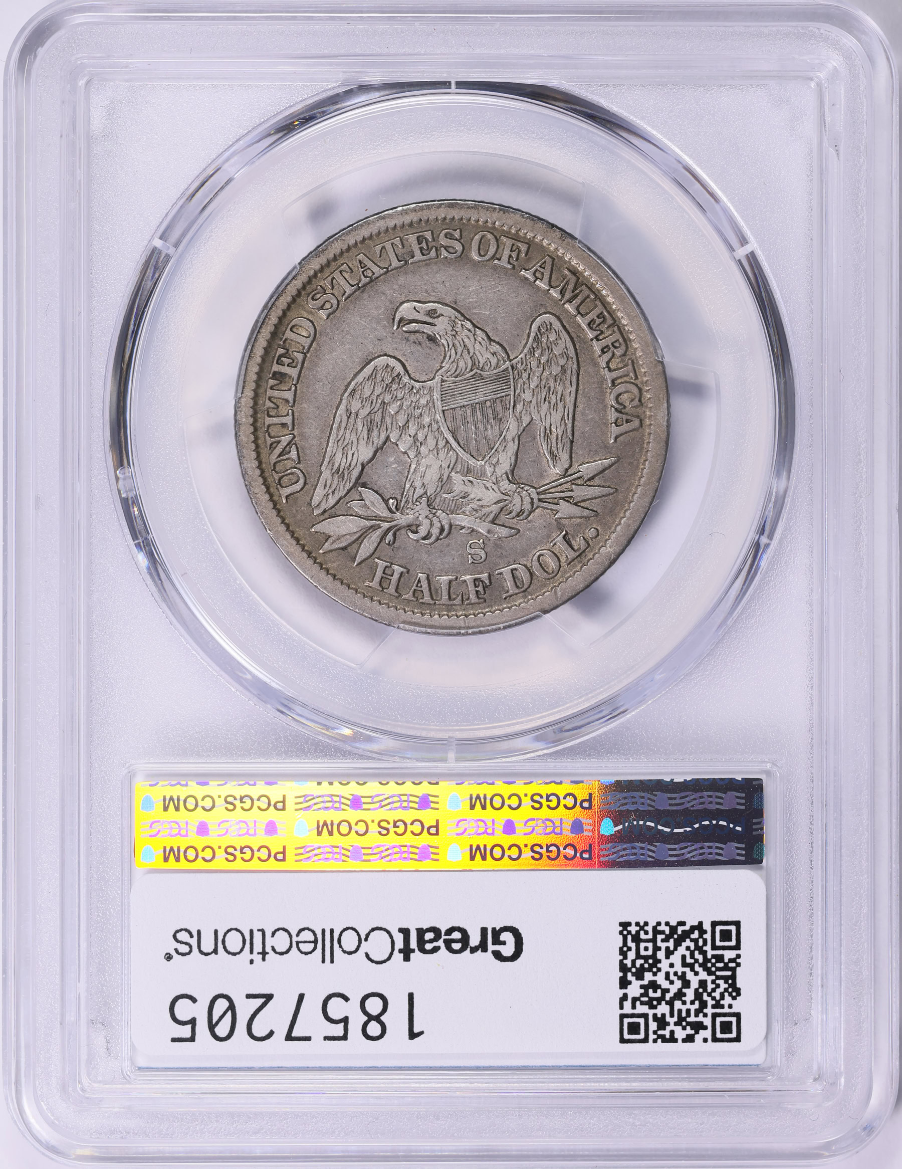 1862-S Seated Liberty Half Dollar PCGS VF-35 (Item 1857205) | GreatCollections Coin Auctions