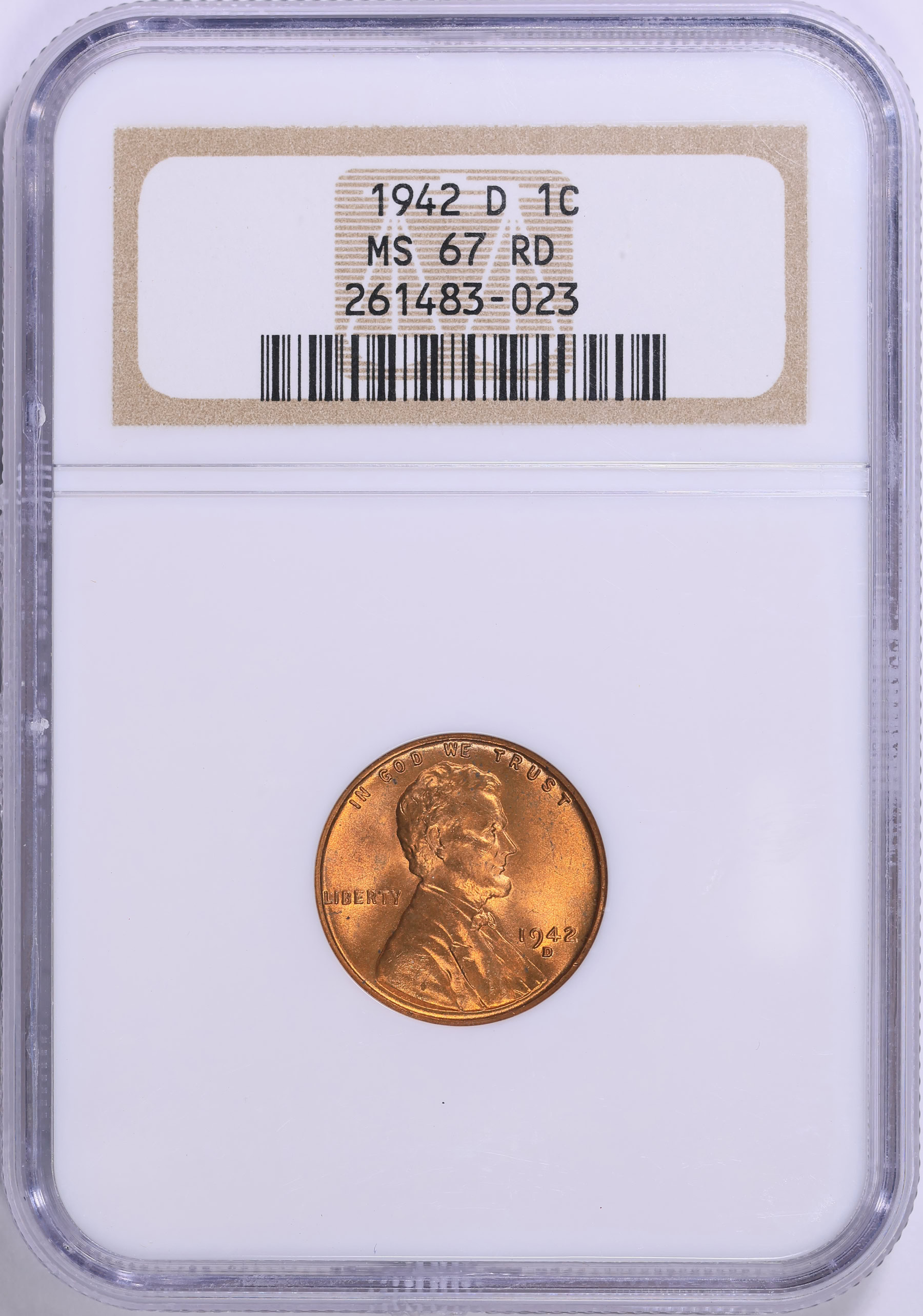 1942-D Lincoln Cent NGC MS-67 RD (Item 1857220) | GreatCollections Coin Auctions