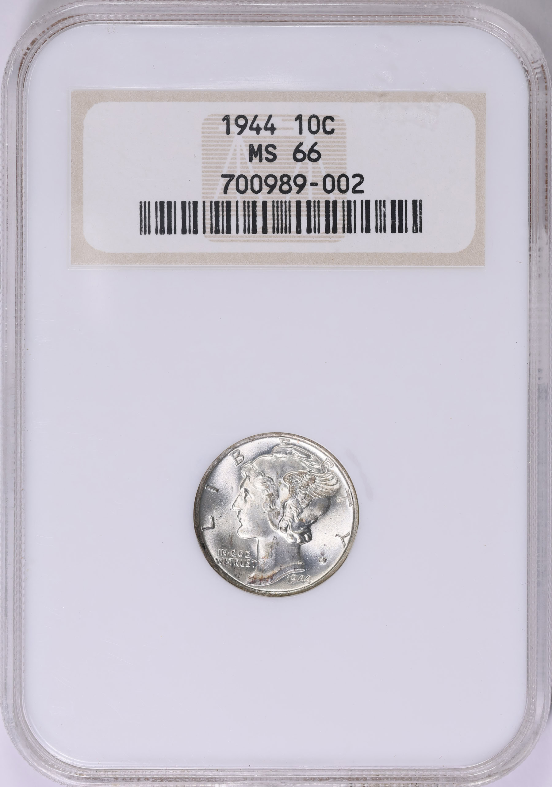 1944 Mercury Dime NGC MS-66 OH (Item 1857225) | GreatCollections Coin Auctions