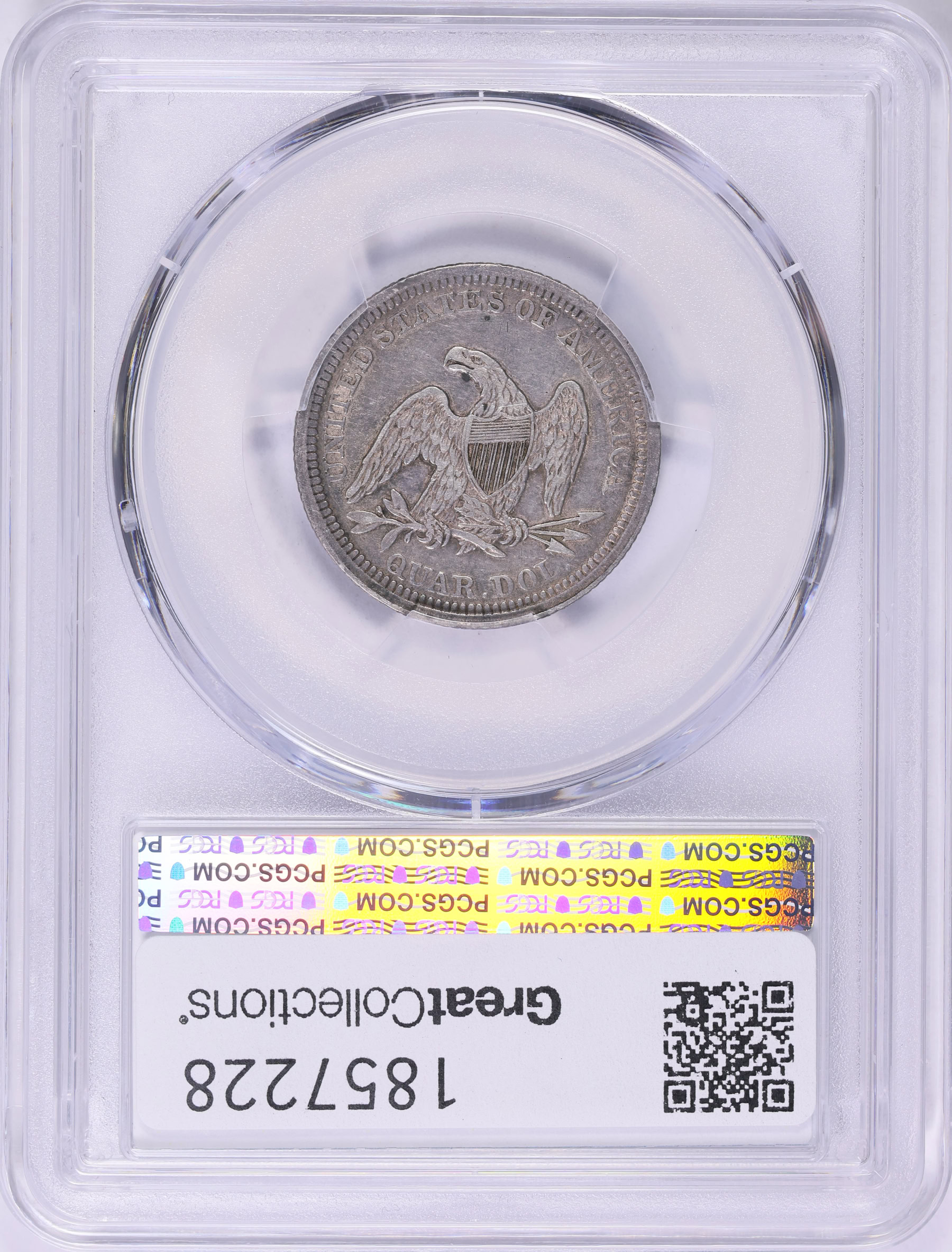 1854 Seated Liberty Quarter Arrows PCGS Genuine XF Details (Item 1857228) | GreatCollections ...