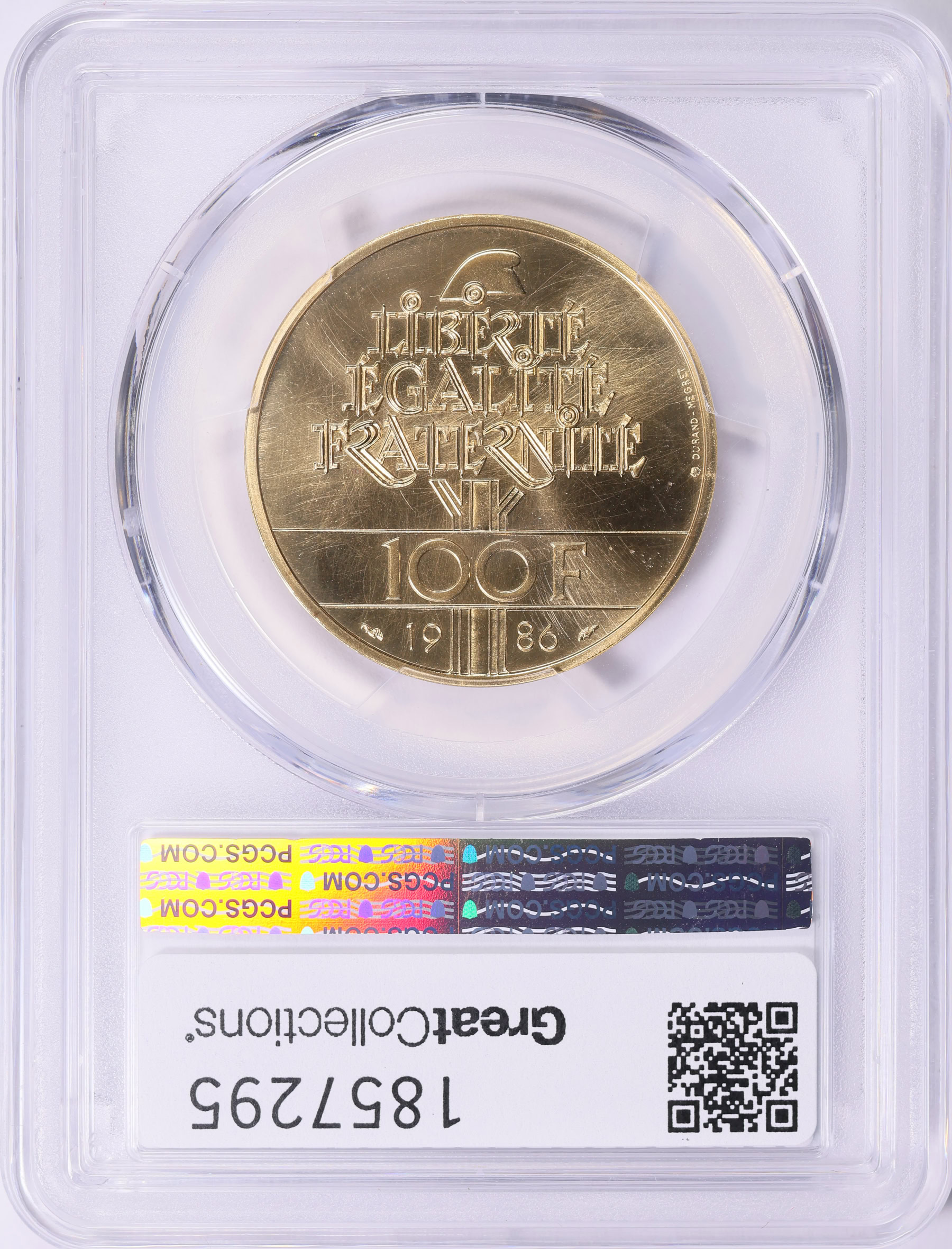 France 1986 Gold 100 Francs Statue of Liberty Centennial KM-960b PCGS ...
