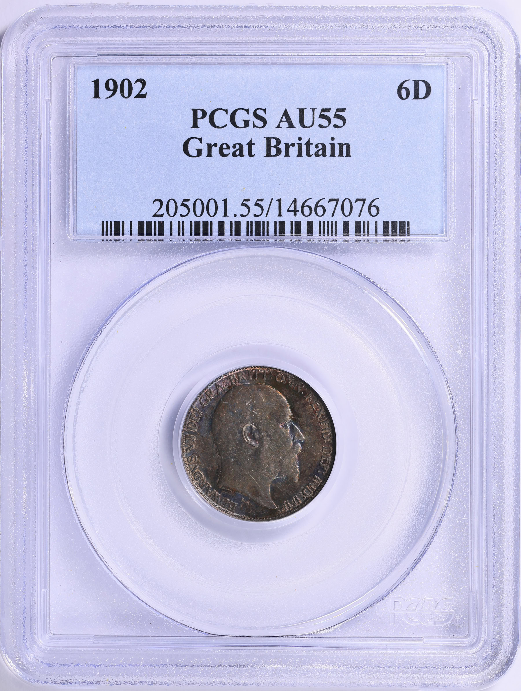 Great Britain 1902 Silver 6 Pence KM-799 PCGS AU-55 (Toned) (Item ...