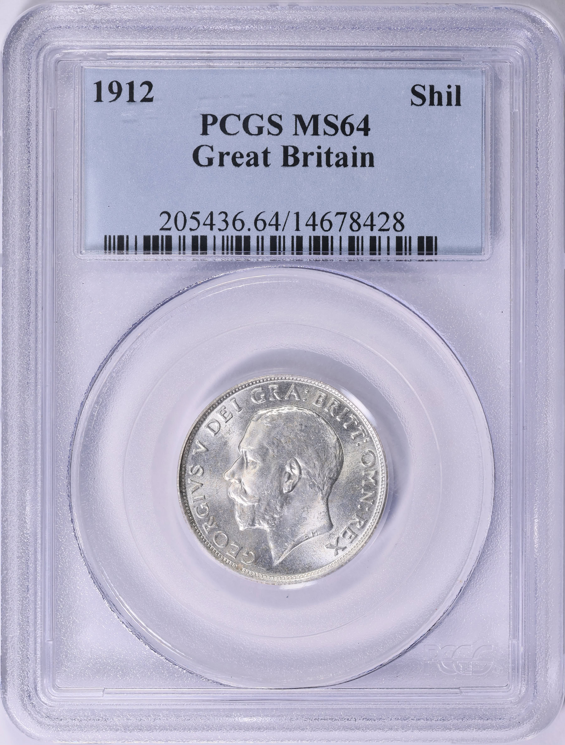 Great Britain 1912 Silver Shilling KM-816 PCGS MS-64 (Item 1857332) | GreatCollections Coin Auctions