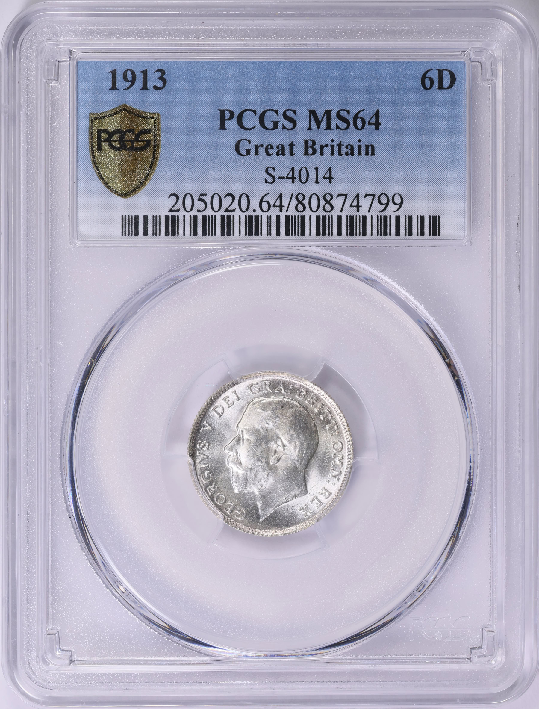 Great Britain 1913 Silver 6 Pence KM-815 PCGS MS-64 (Item 1857334 ...