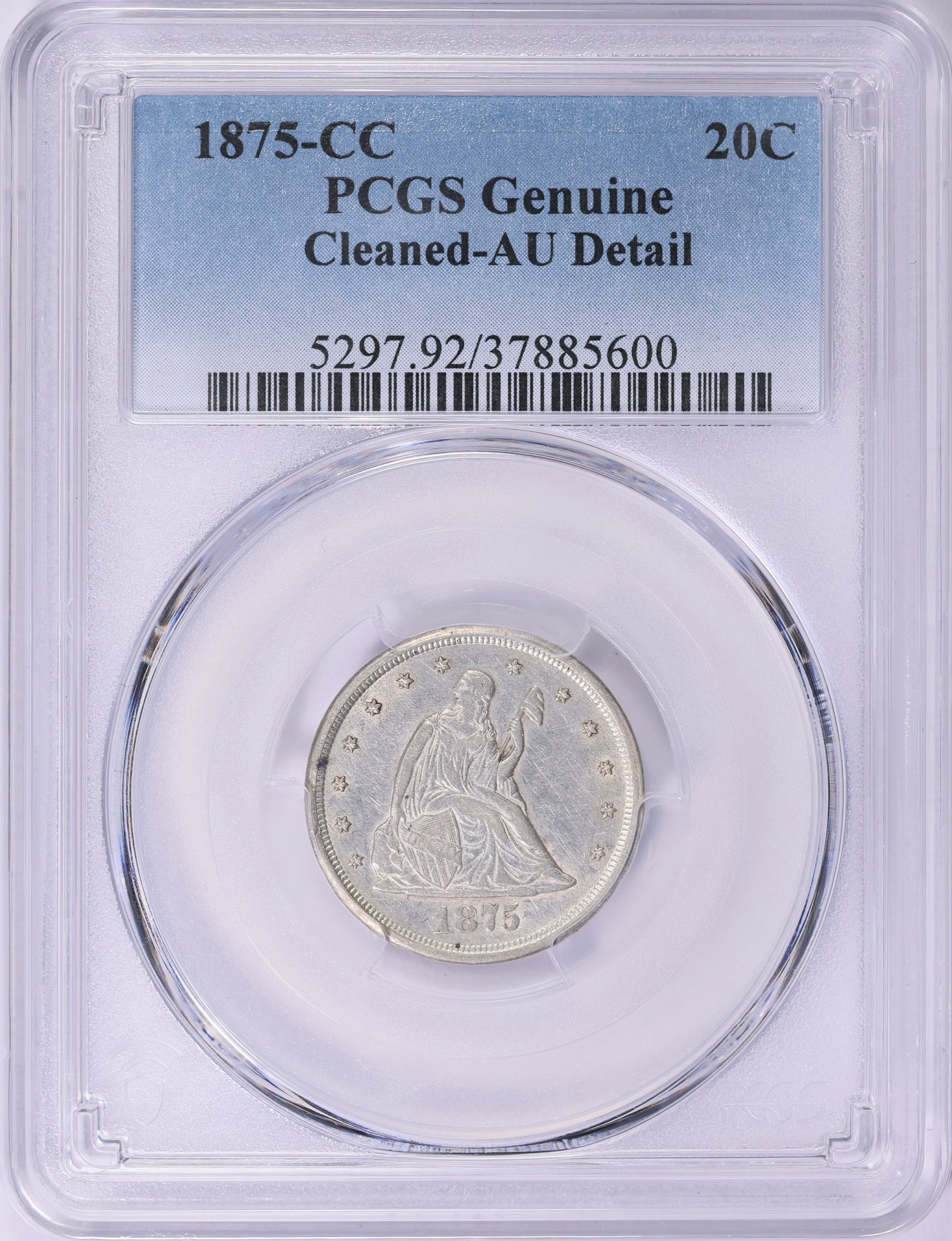 1875-CC Twenty-Cent Piece PCGS Genuine AU Details (Item 1857345) | GreatCollections Coin Auctions