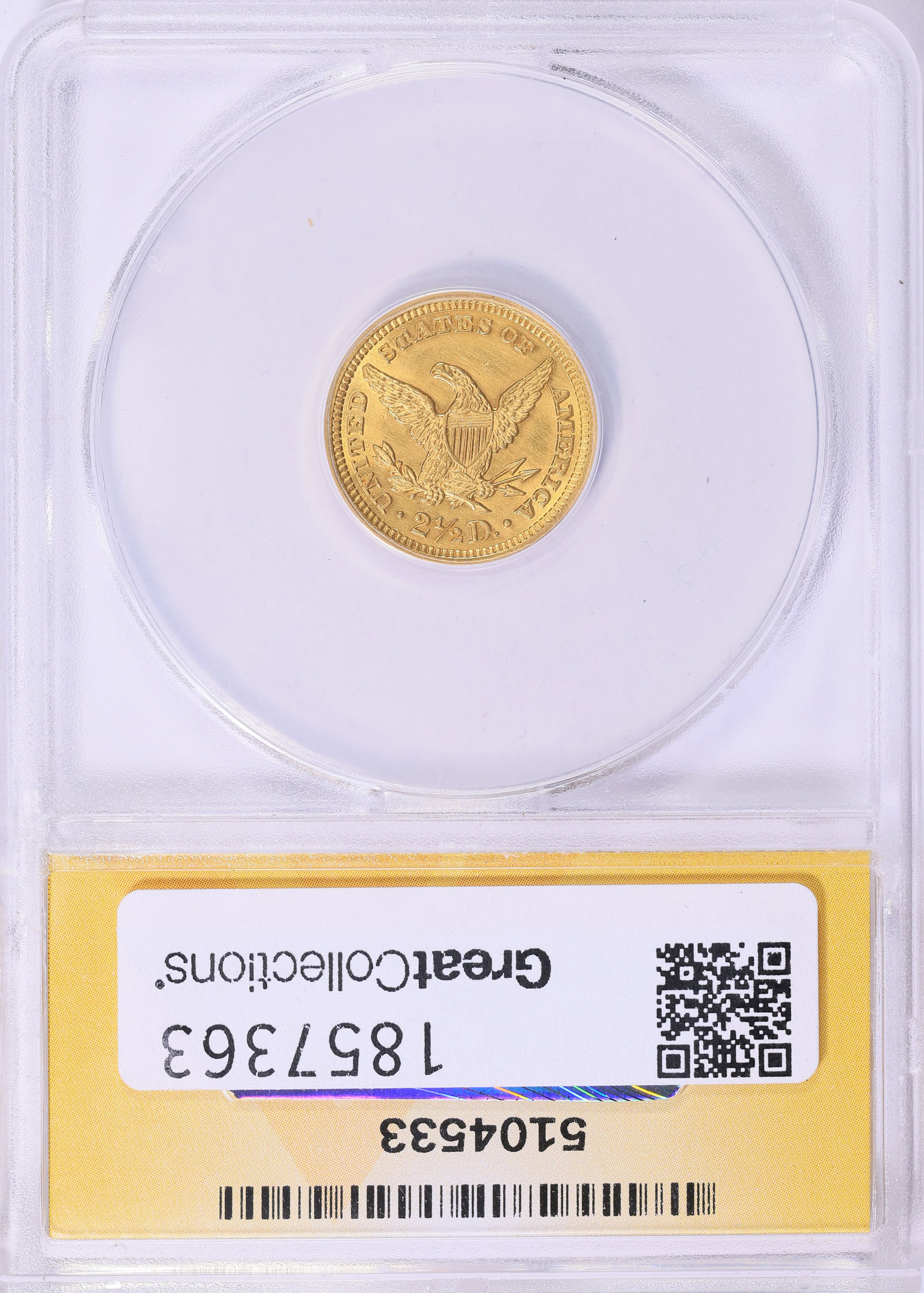 1906 Liberty Gold Quarter Eagle ANACS MS-60 Details (Item 1857363) | GreatCollections Coin Auctions